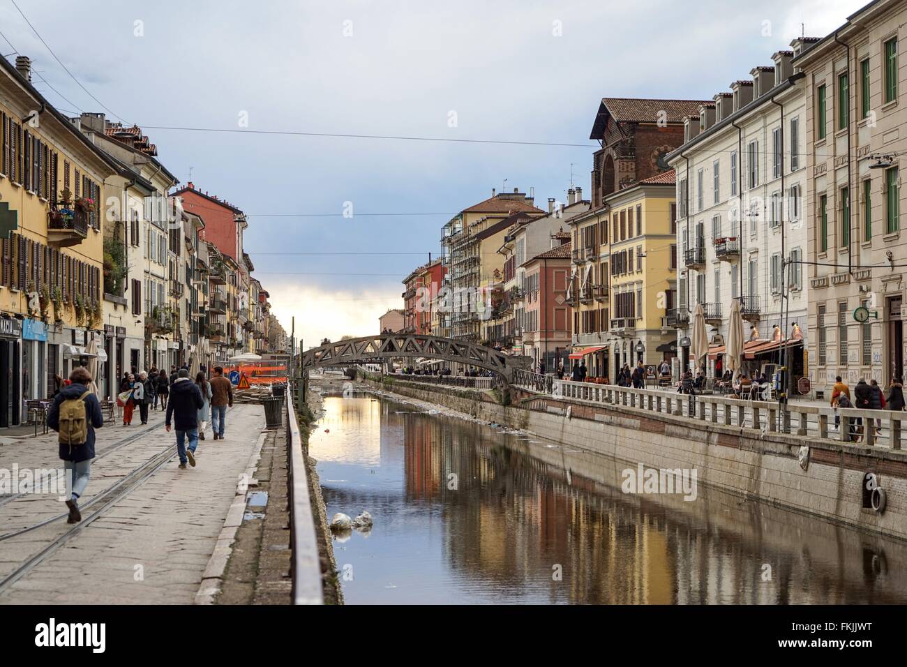 Italy: View on the Naviglio Grande (great channel) in Milan. Photo from ...