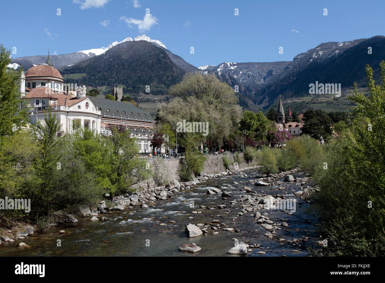 The river Passer flows through Meran. It results from the confluence of ...