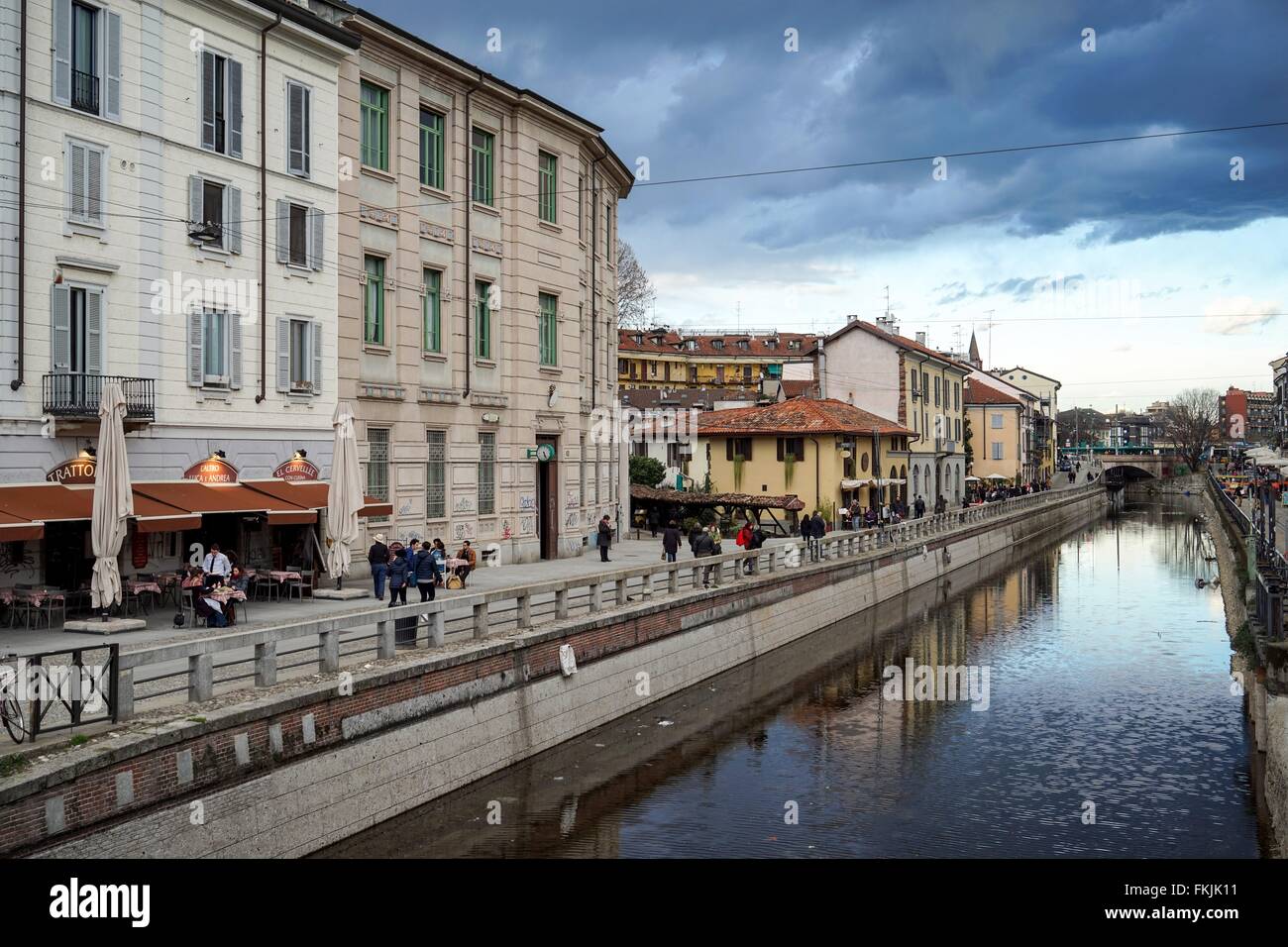 Italy: View on the Naviglio Grande (great channel) in Milan. Photo from ...