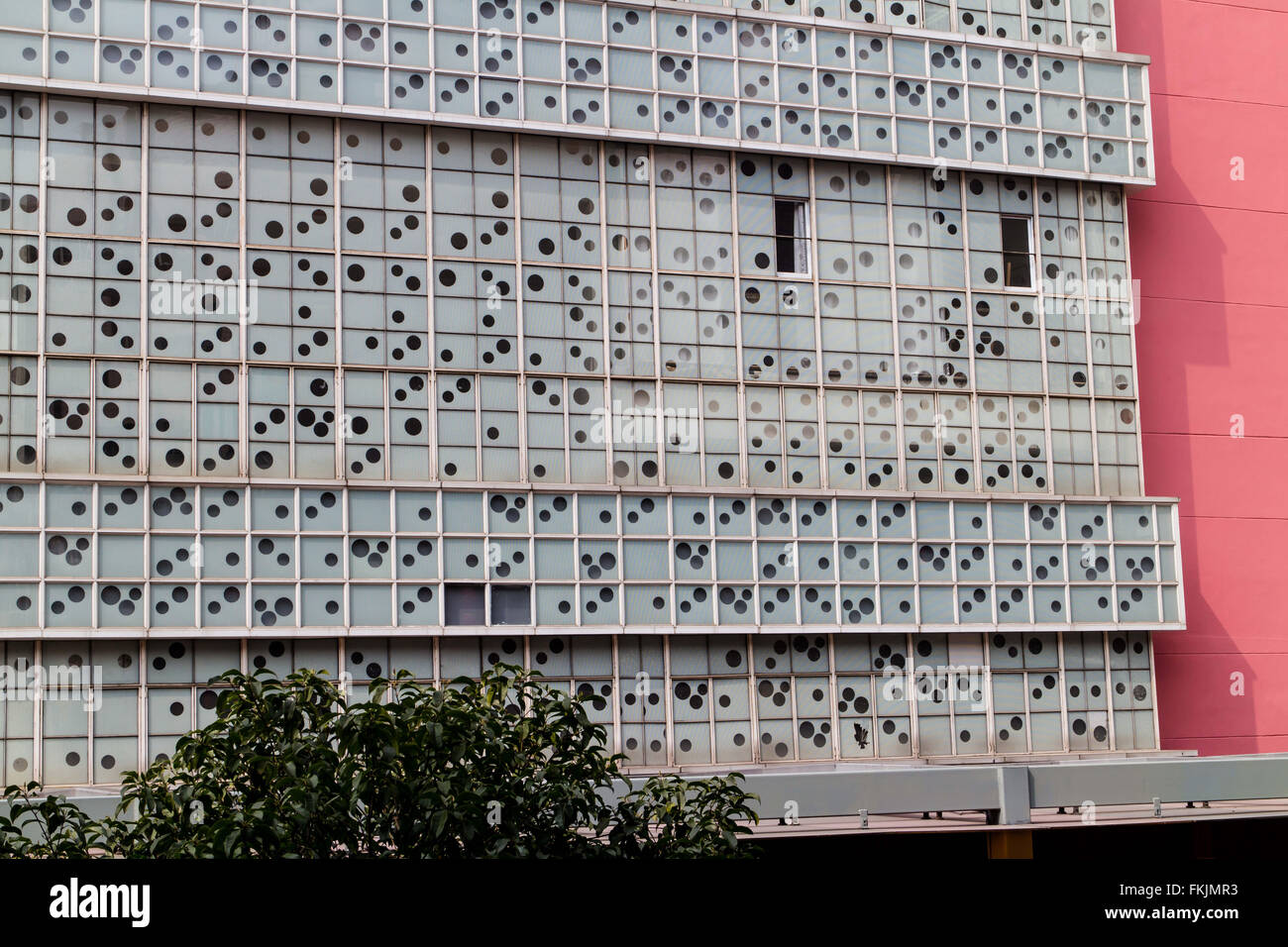 Shanghai, Shanghai, CHN. 7th Mar, 2016. A building covered with bullet ...