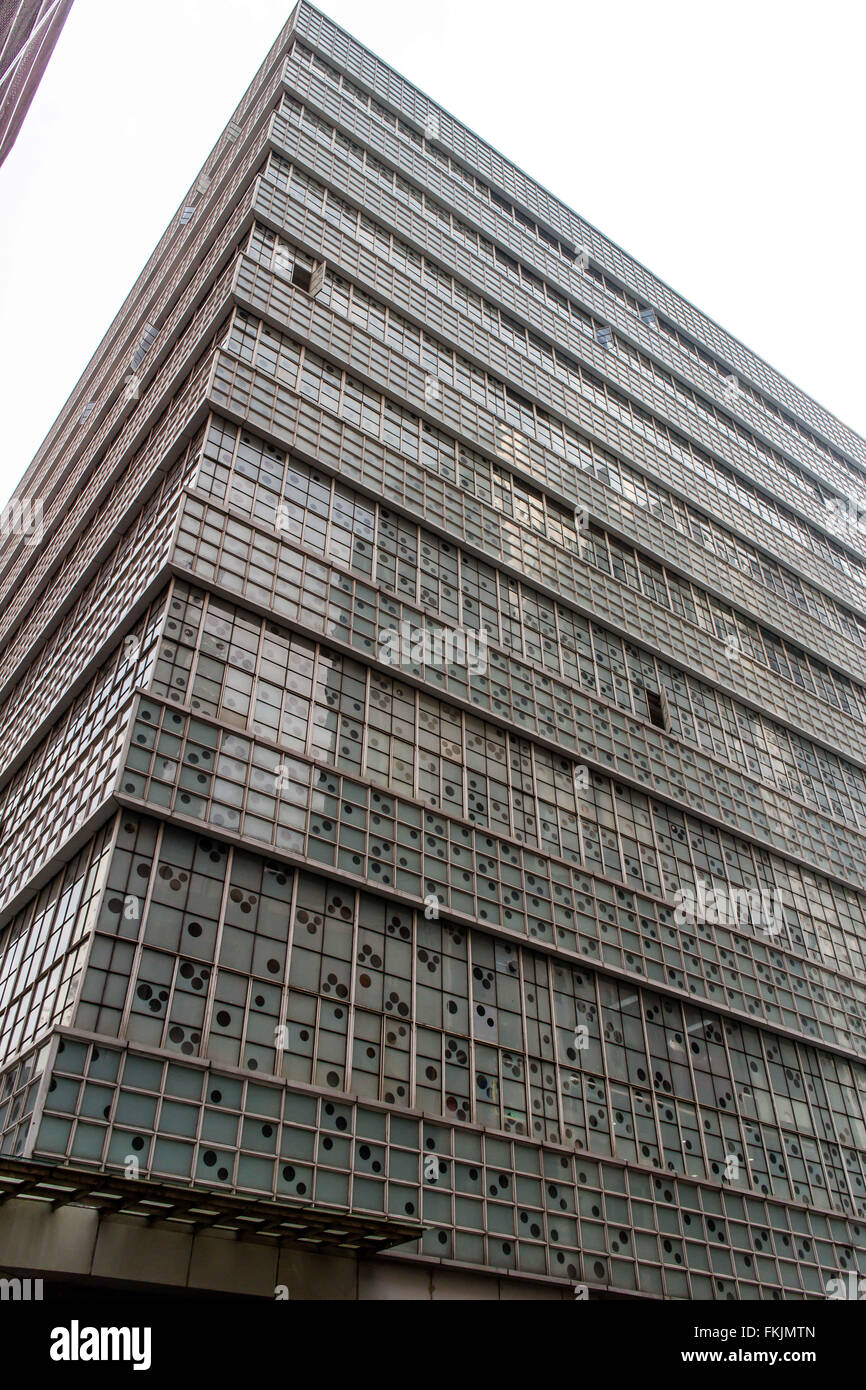 Shanghai, Shanghai, CHN. 7th Mar, 2016. A building covered with bullet ...
