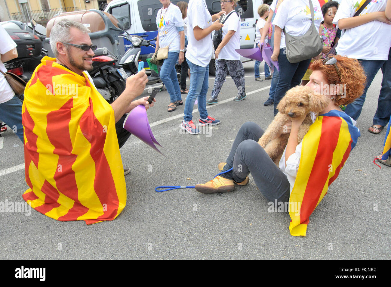 Political demonstration for the independence of Catalonia, September 11 ...