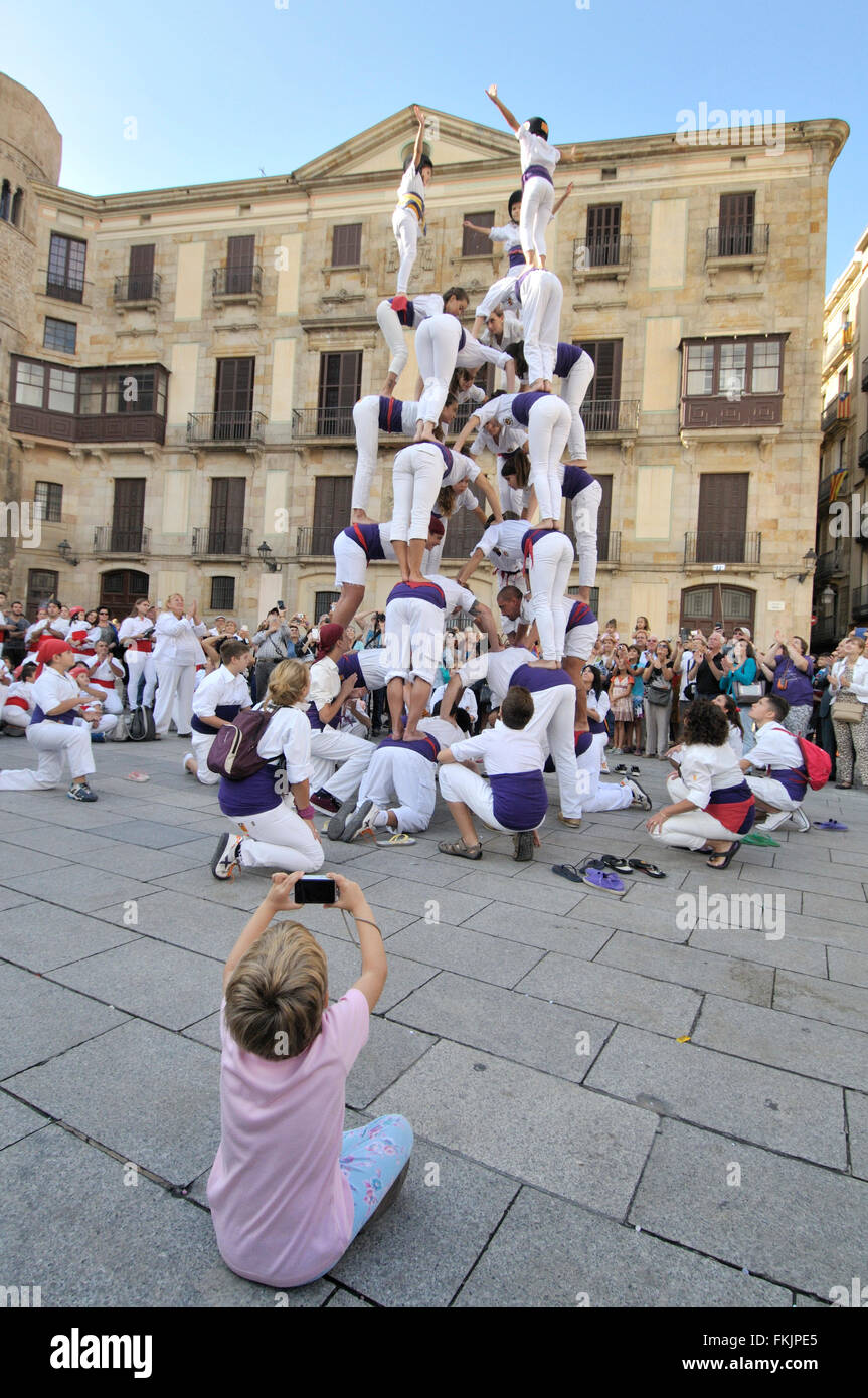 Catalonia human towers hi-res stock photography and images - Alamy