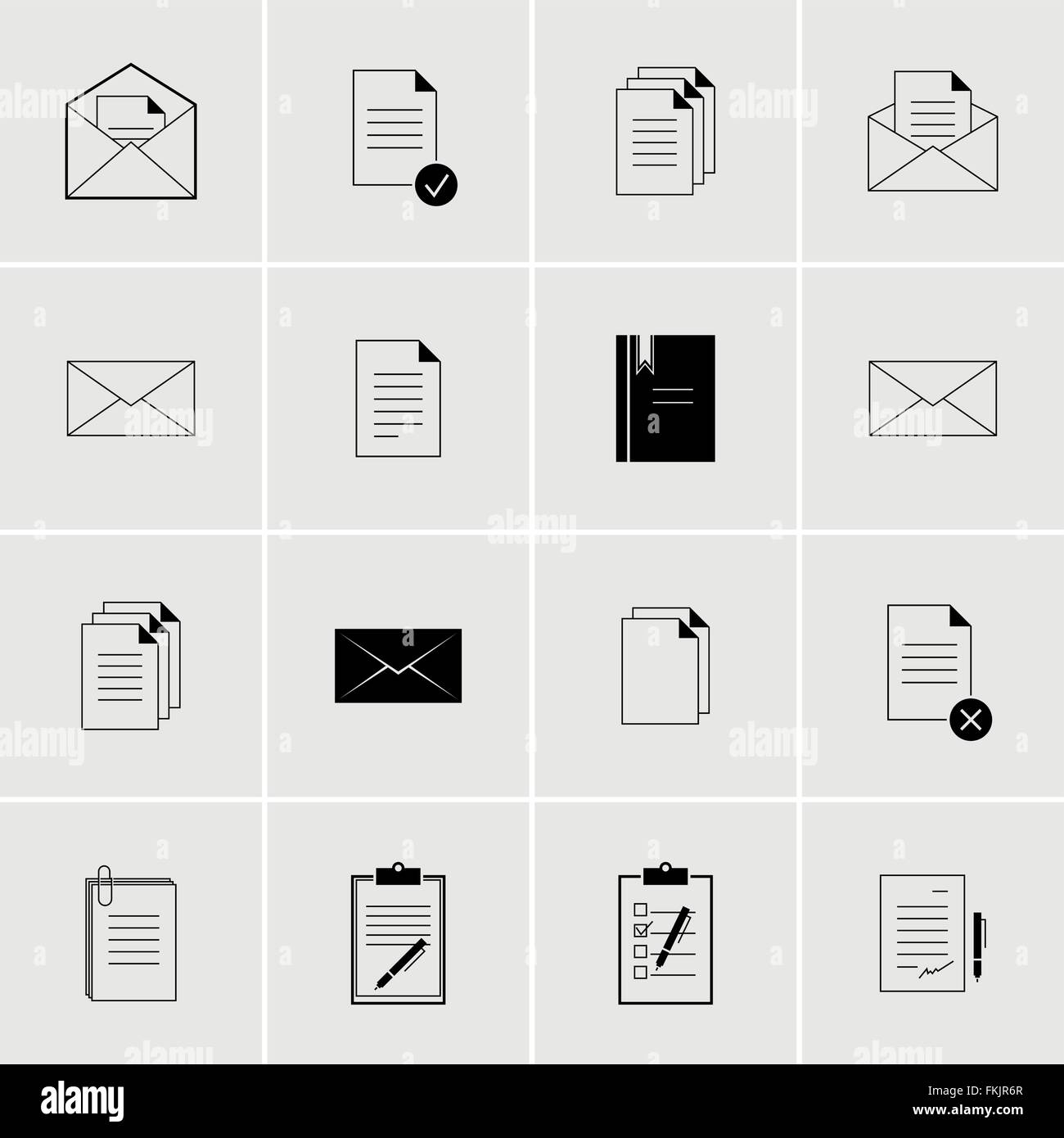 Black and white set of icons Stock Vector Image & Art - Alamy