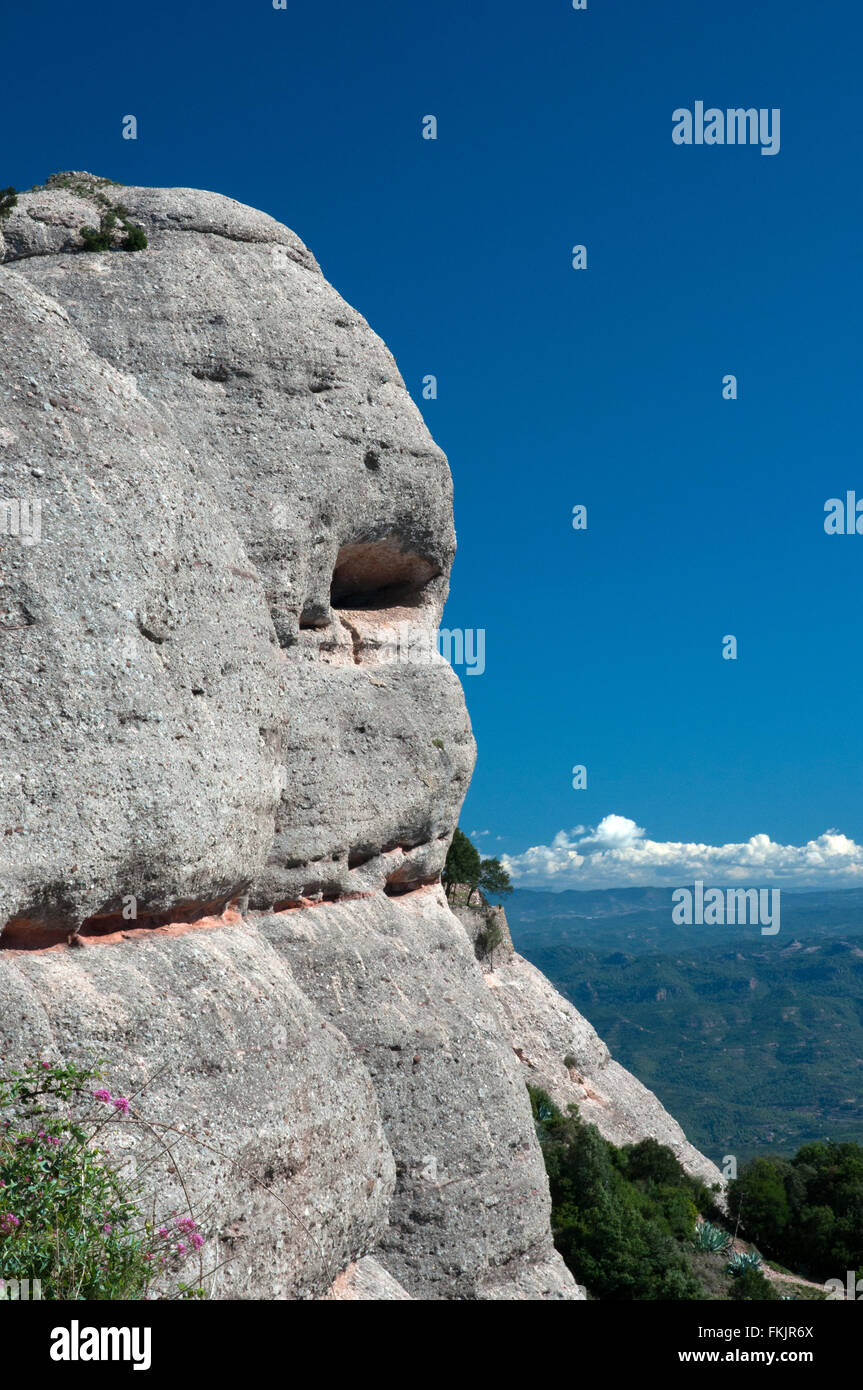 montserrat moutainside sanctuary caves Stock Photo - Alamy