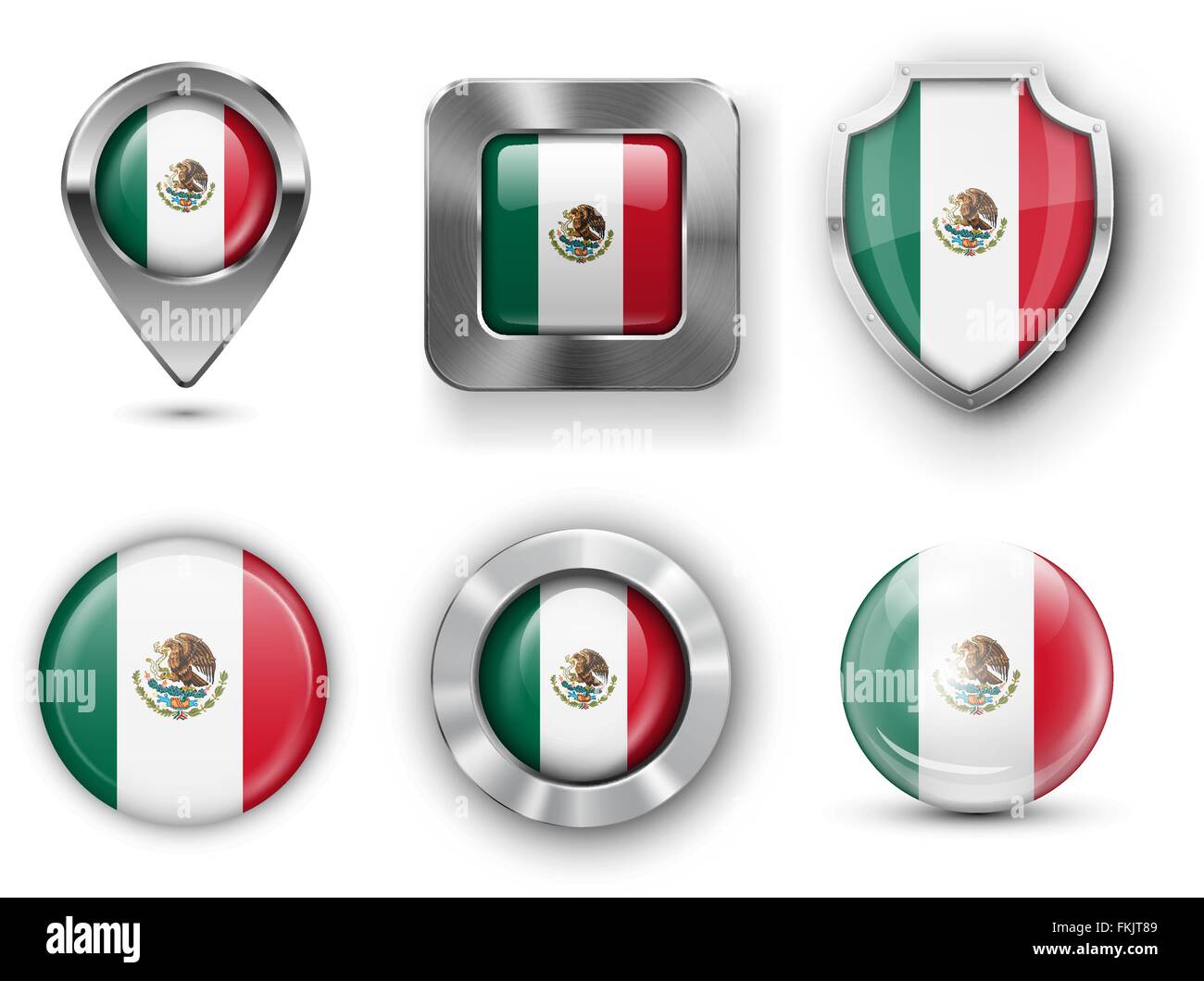 Mexico flag badges hi-res stock photography and images - Alamy