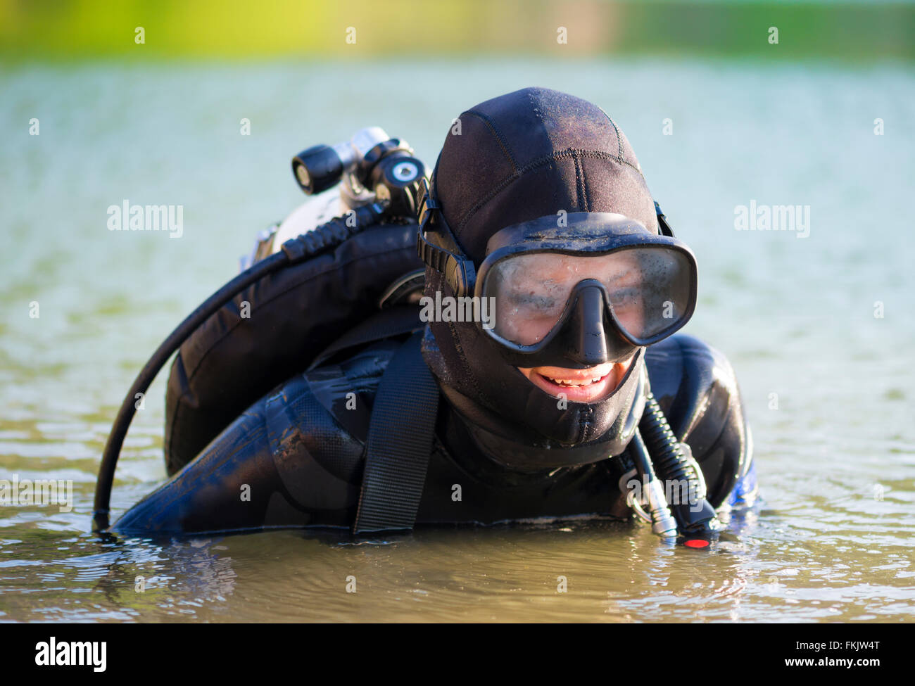 diver woman in the water Stock Photo - Alamy