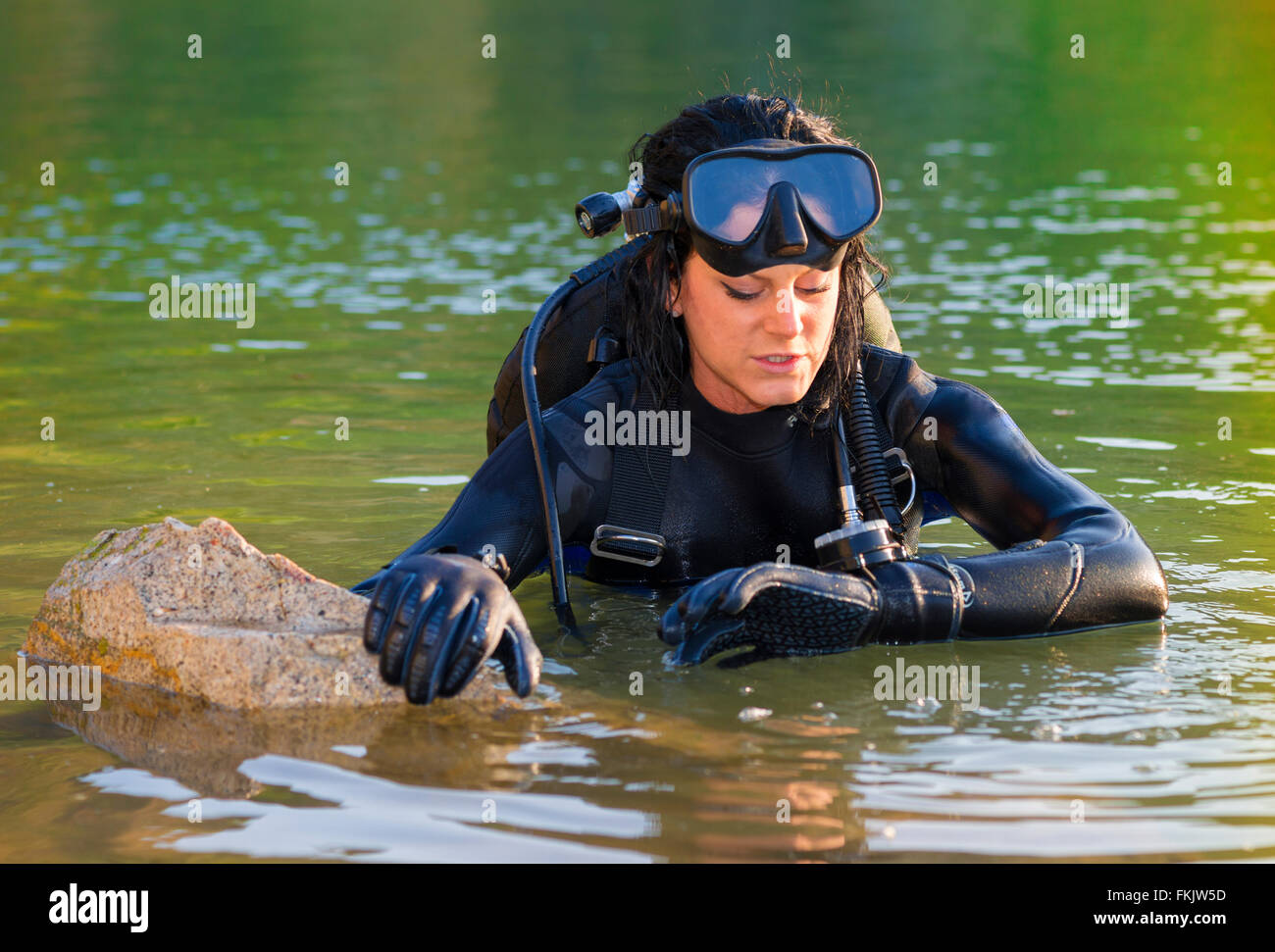Woman wearing scuba mask hi-res stock photography and images - Alamy