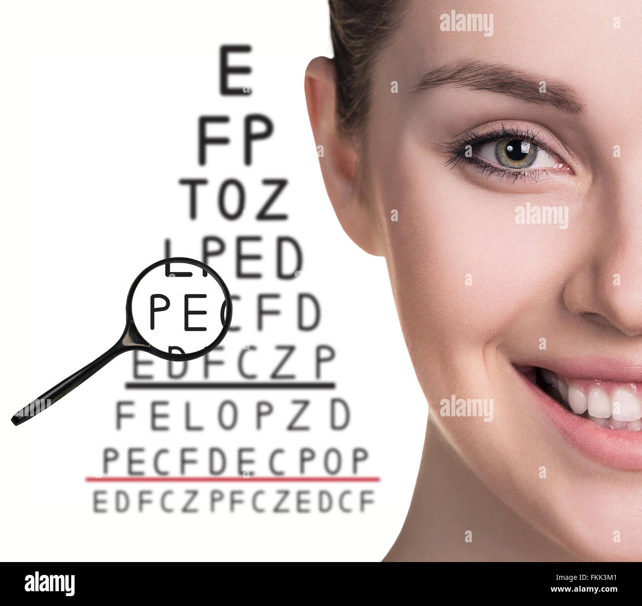 Man with glasses on eyesight test Stock Photo - Alamy