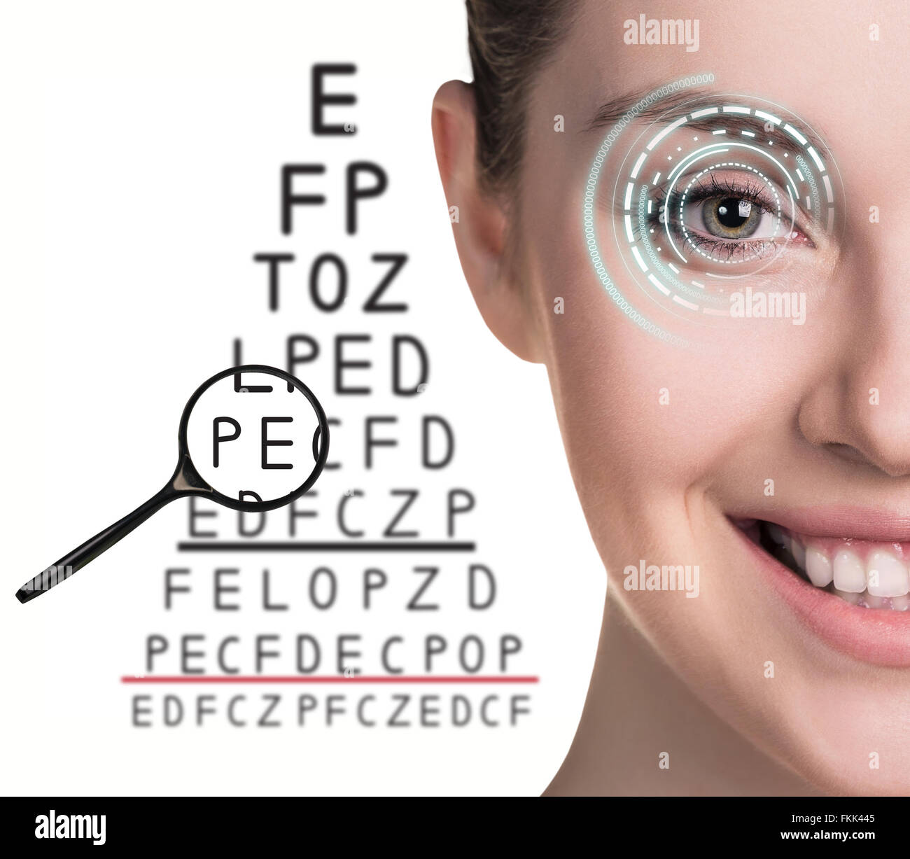 Man with glasses on eyesight test Stock Photo - Alamy