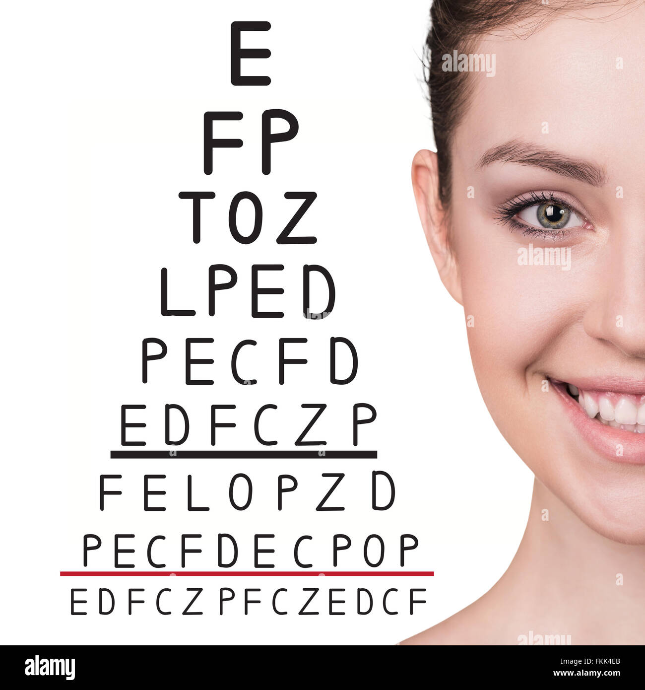 Man with glasses on eyesight test Stock Photo - Alamy