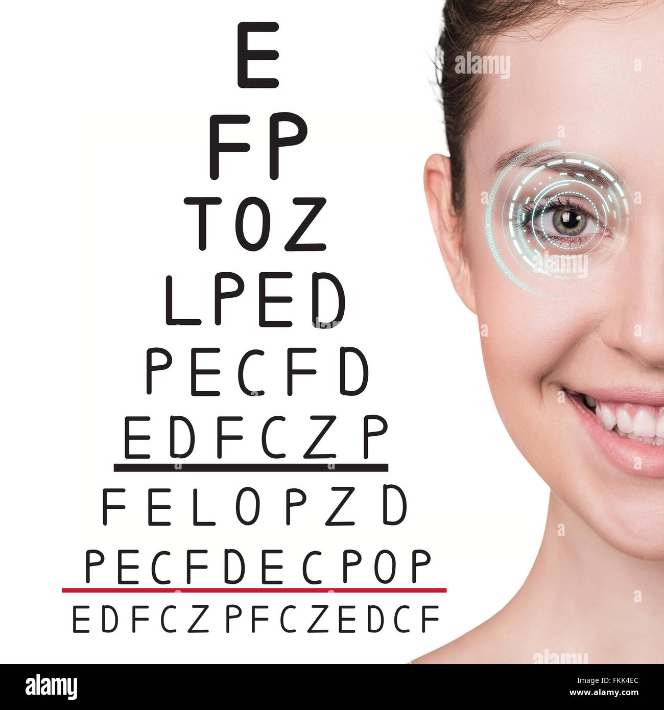 Man with glasses on eyesight test Stock Photo - Alamy