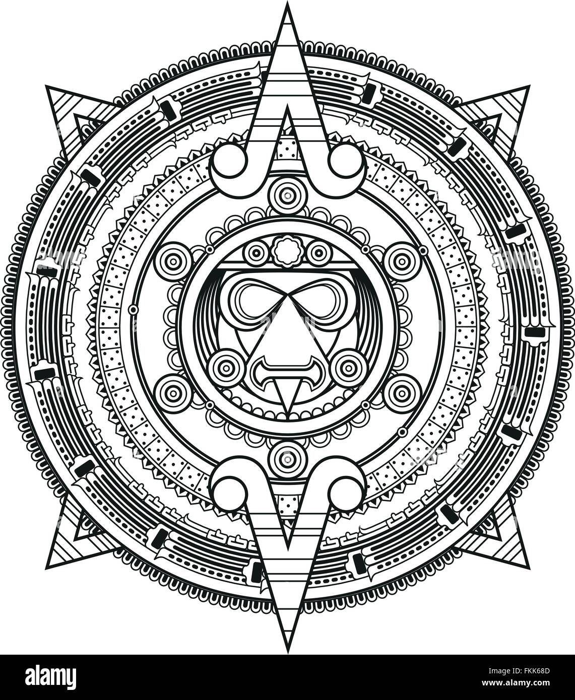 Patterned circle in the style of the Maya Stock Vector Image & Art - Alamy