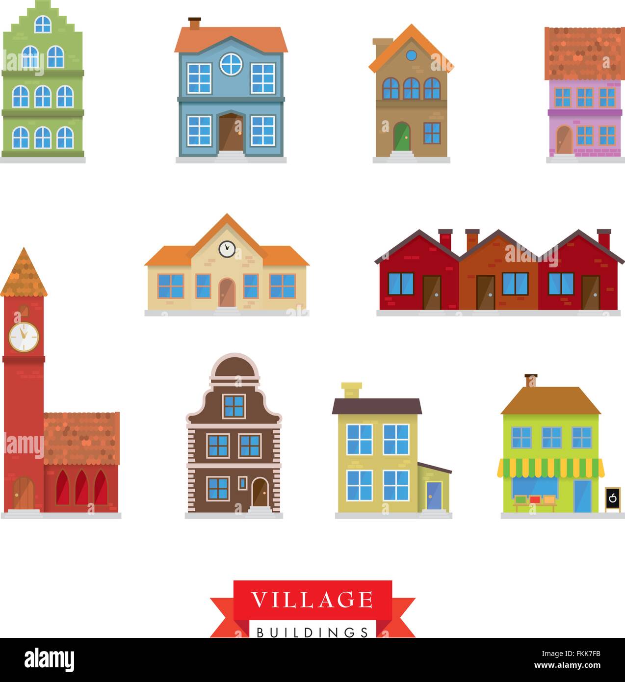 Old villages Stock Vector Images - Alamy
