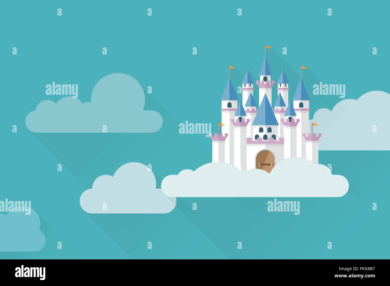 Flat design fantasy castle in the skies Stock Vector Image & Art - Alamy
