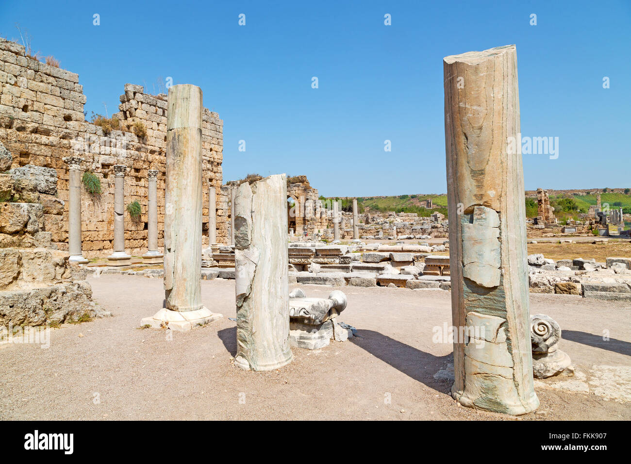 old construction in asia turkey the column and the roman temple Stock ...