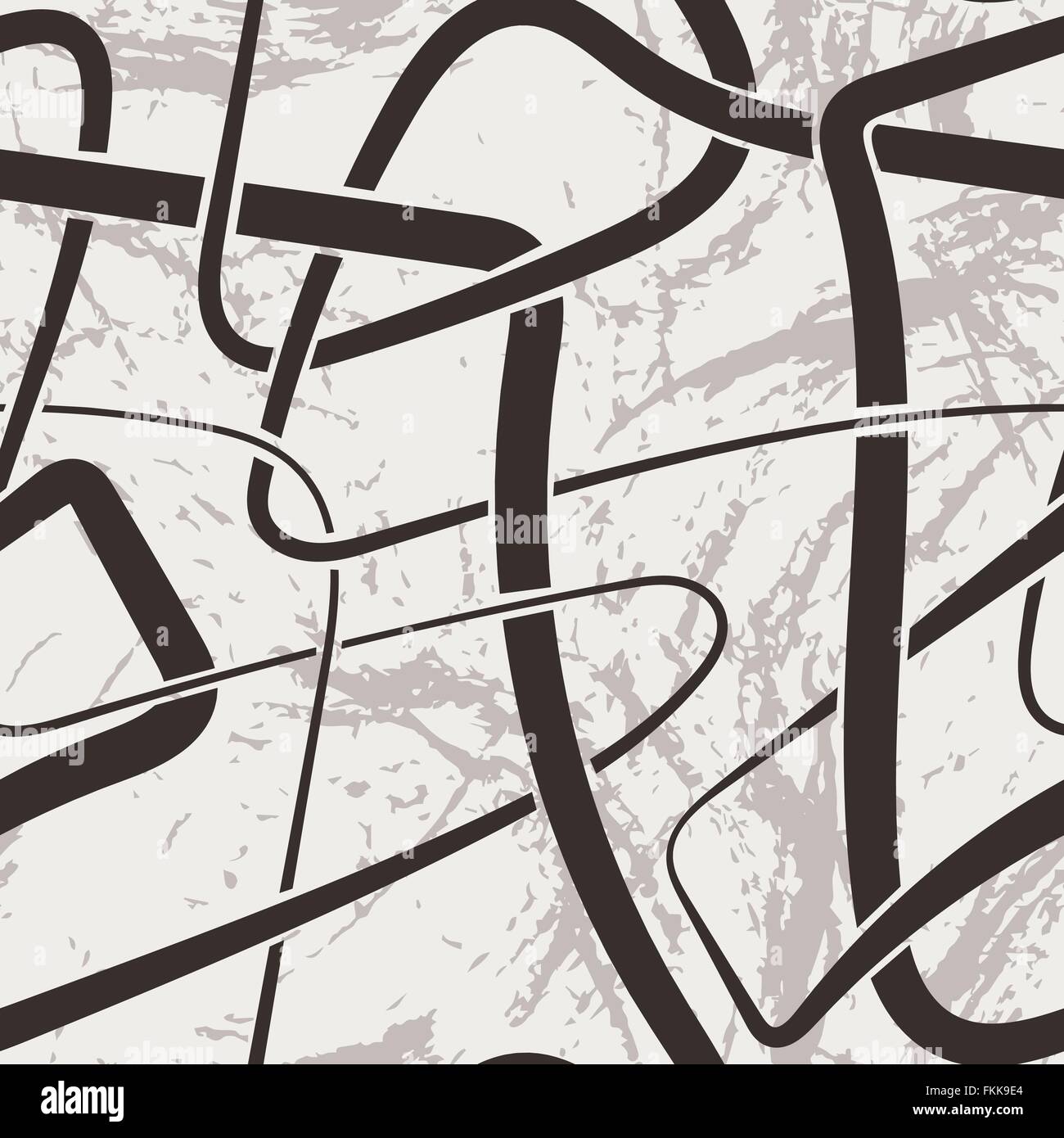 Seamless vector abstract pattern of curled lines of different thickness ...