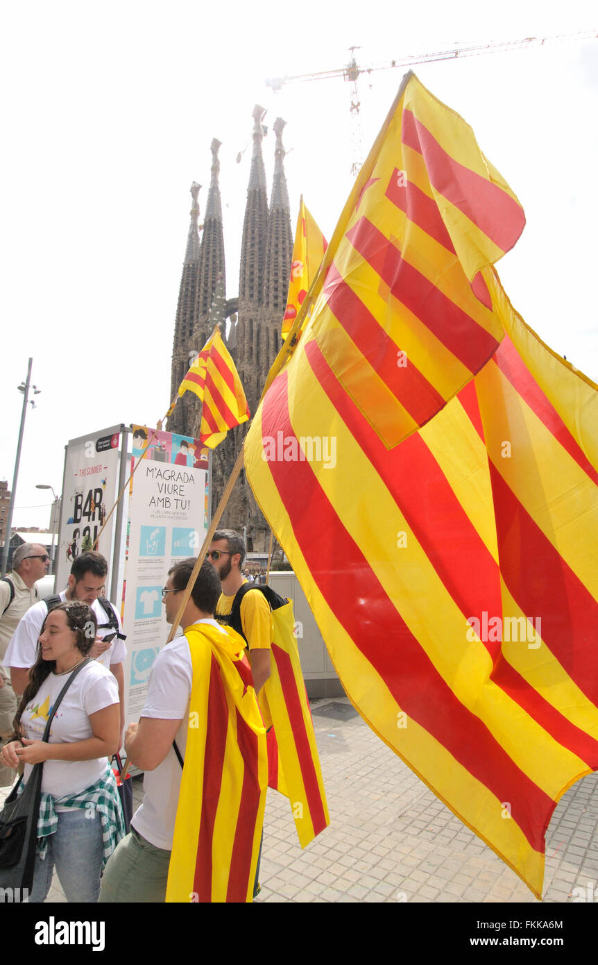 Political demonstration for the independence of Catalonia, September 11 ...