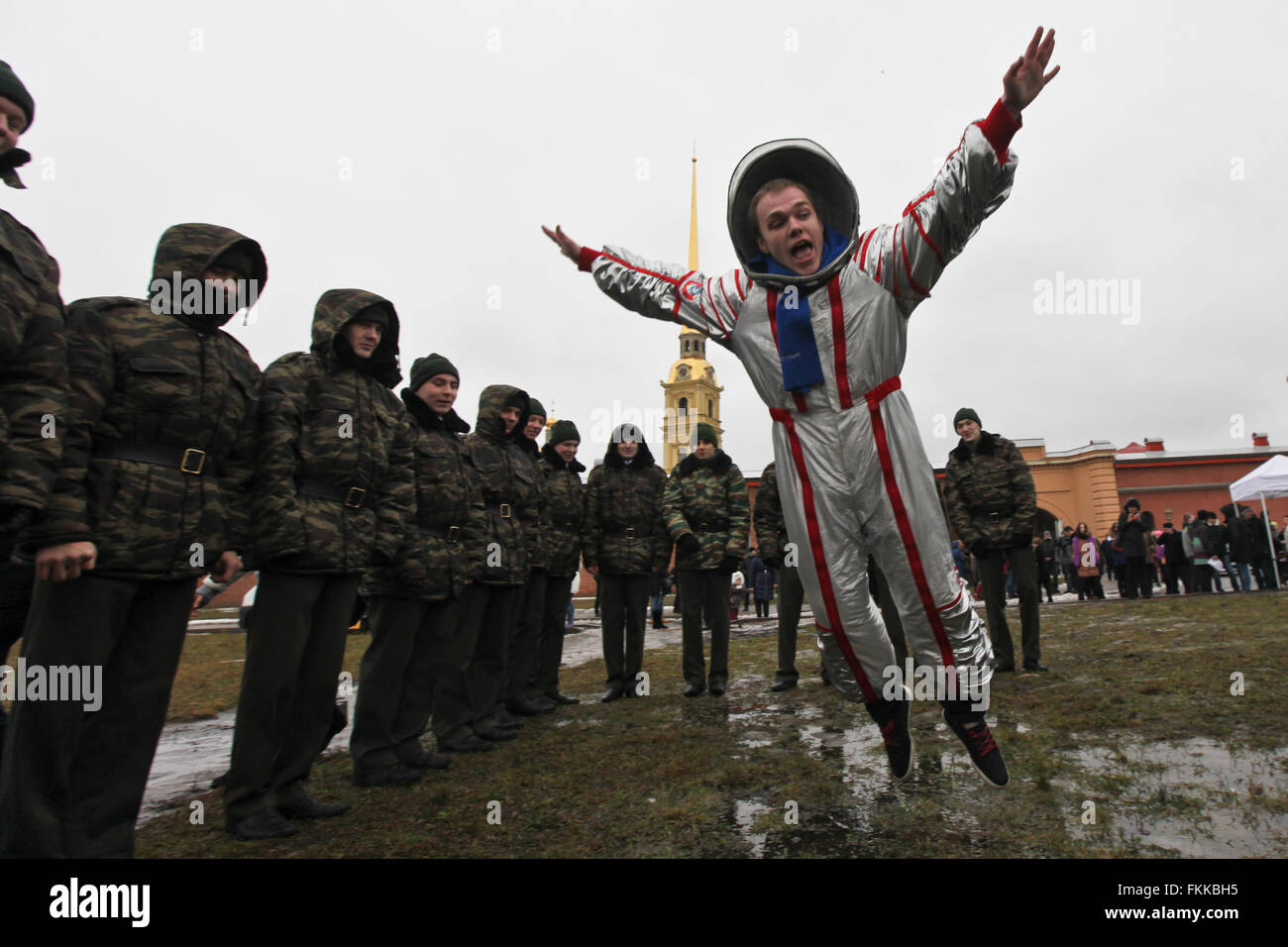 St. Petersburg. 9th Mar, 2016. People participate in an activity to ...