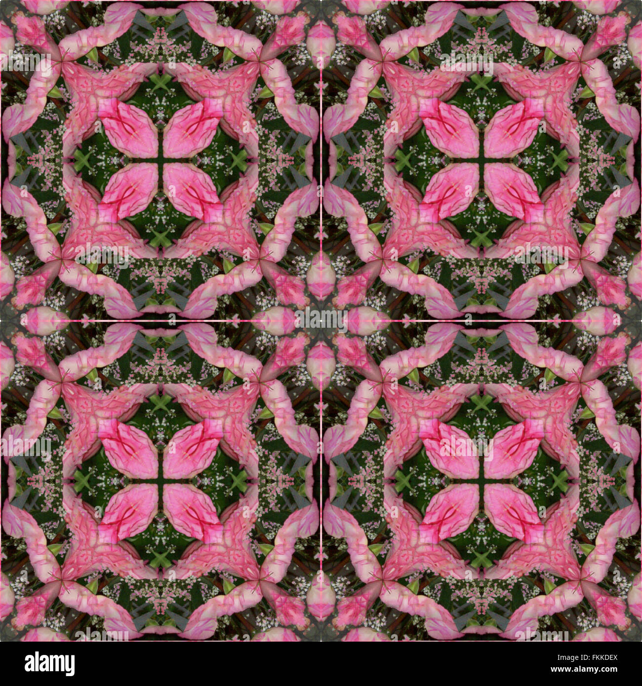 Seamless square flower pattern. Tender pink color Stock Photo - Alamy