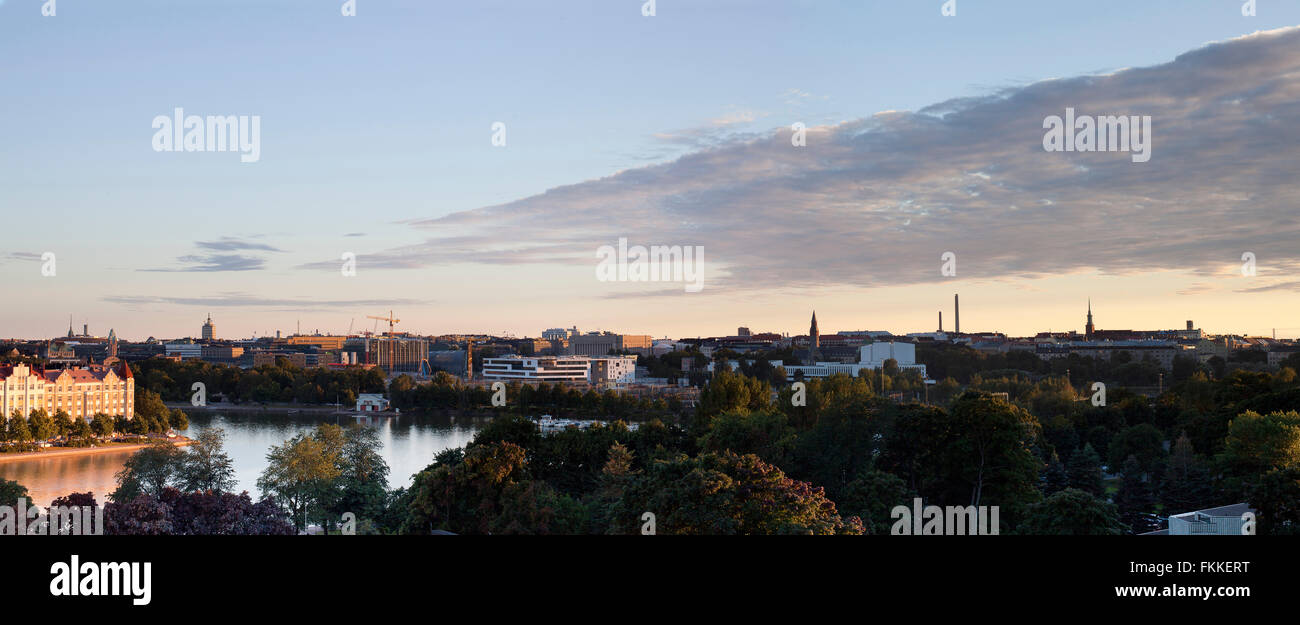 A large cityscape view of Helsinki, Finland showing the main buildings ...