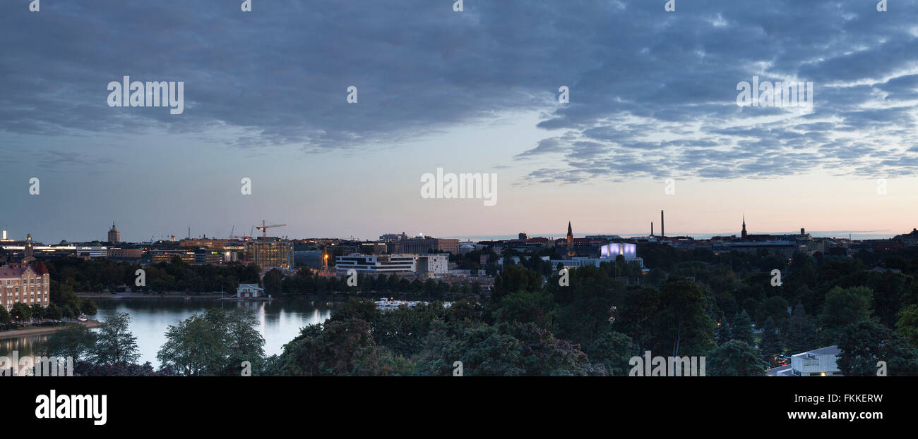 A large cityscape view of Helsinki, Finland showing the main buildings ...