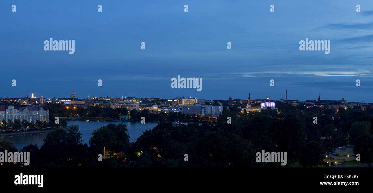 A large cityscape view of Helsinki, Finland showing the main buildings ...