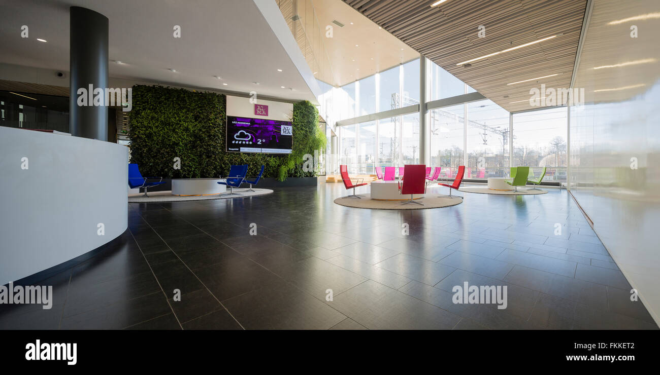An interior view of a modern home in Helsinki in Finland, showing the ...