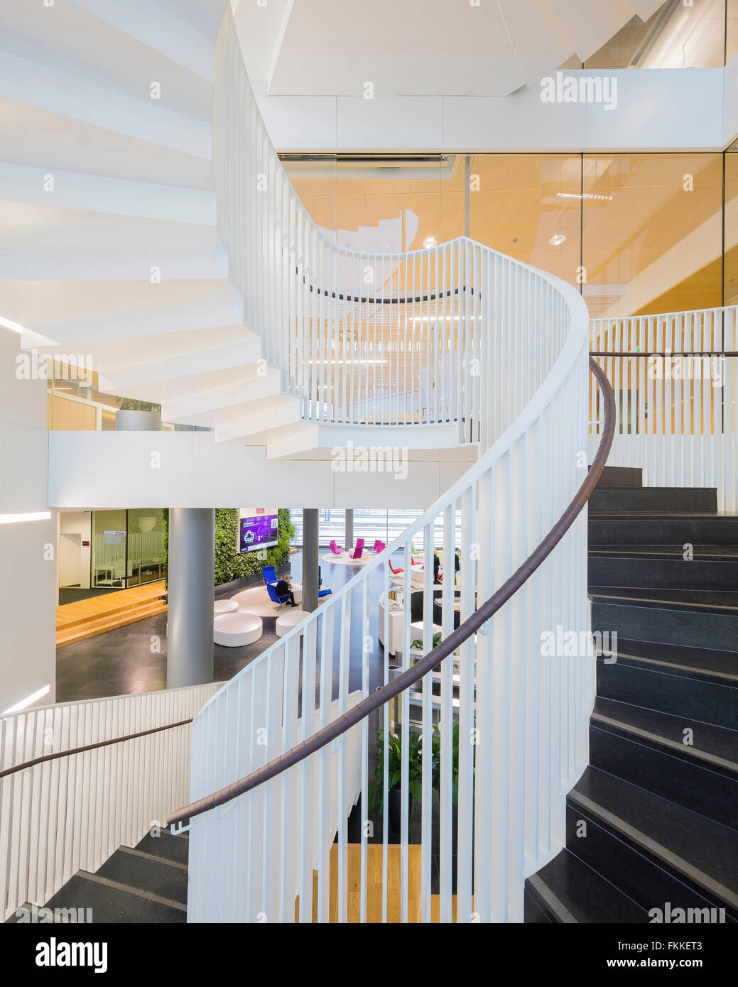 An interior view of a modern home in Helsinki in Finland, showing the ...