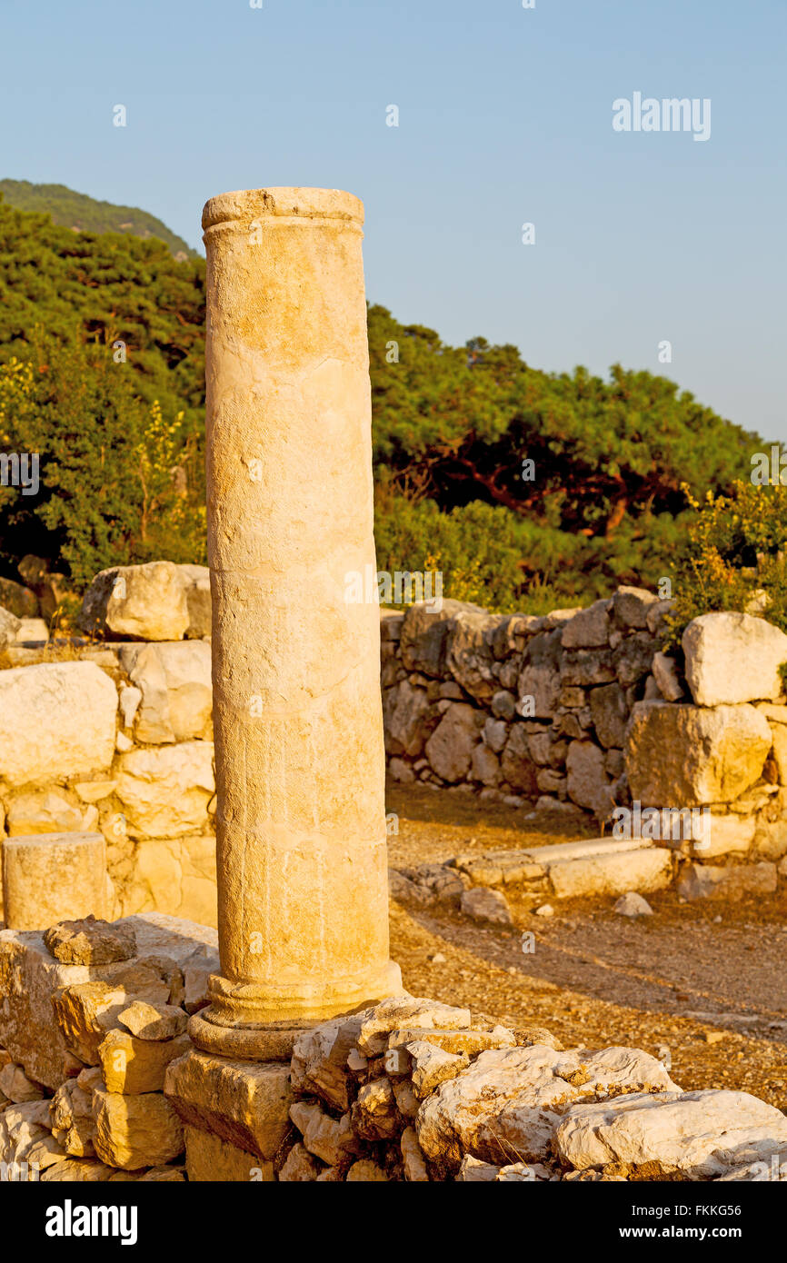 asia greece and roman temple in myra the old column stone construction ...