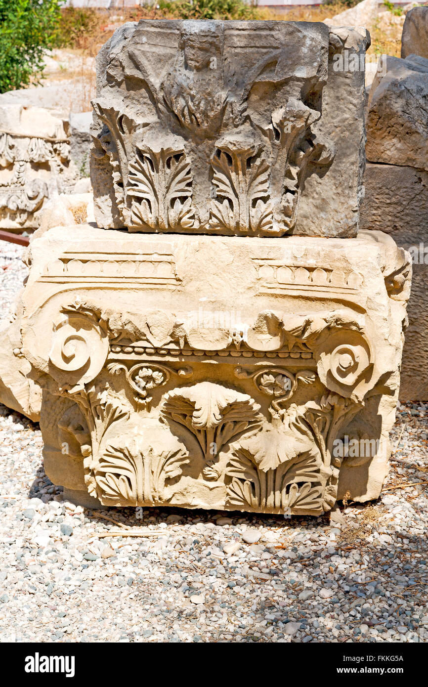 asia greece and roman temple in myra the old column stone construction ...