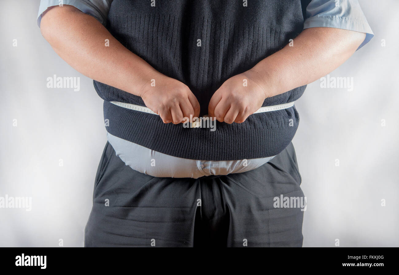 Obesity tape measure man hi-res stock photography and images - Alamy