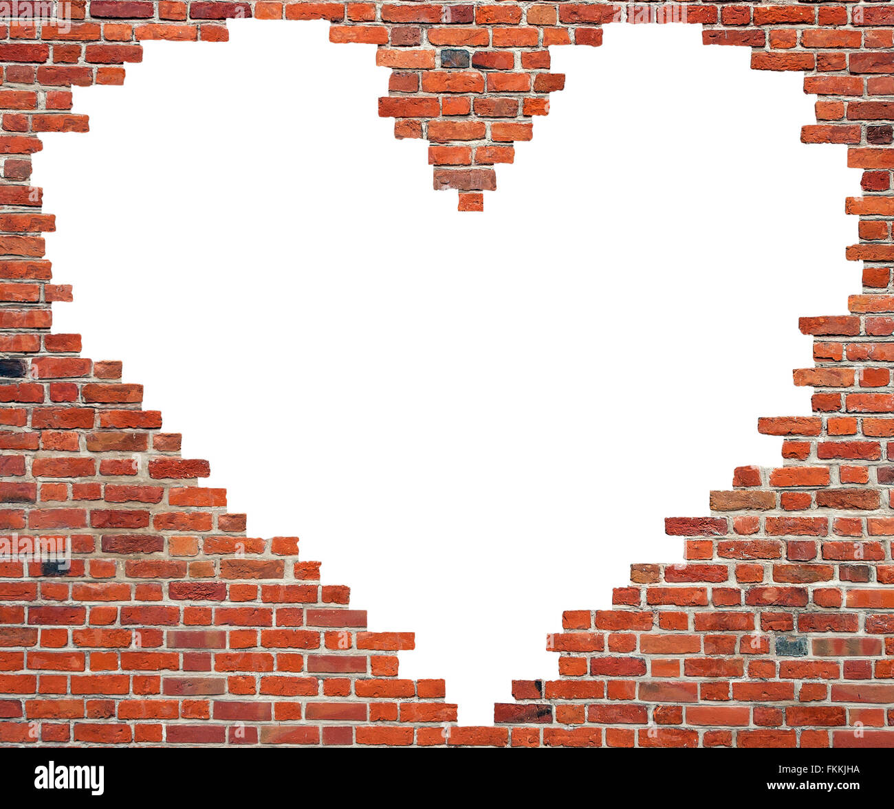 Symbol of love, heart brick wall Stock Photo - Alamy