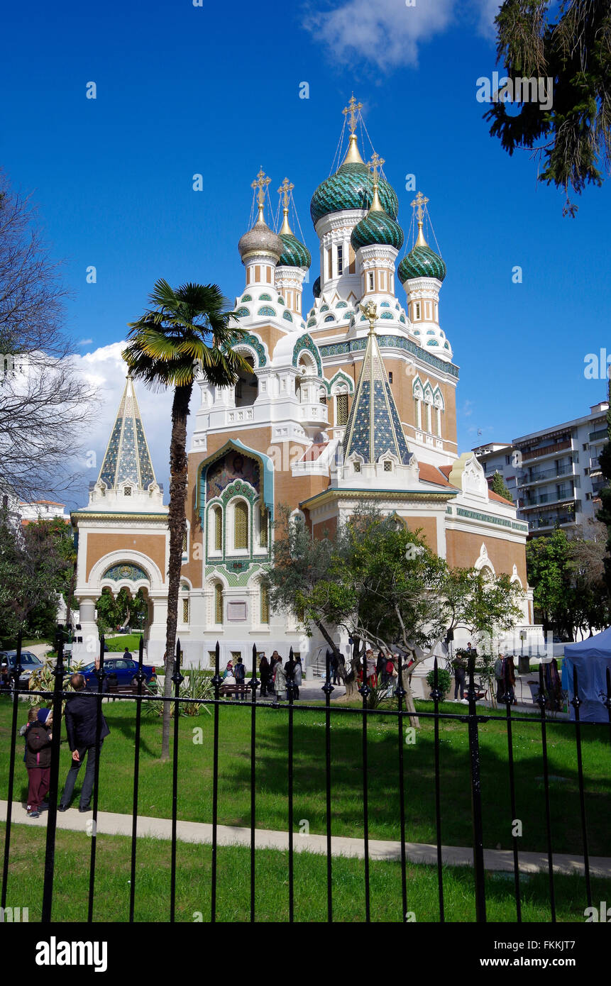 Nice, France, St Nicholas Russian Orthodox Church Stock Photo - Alamy