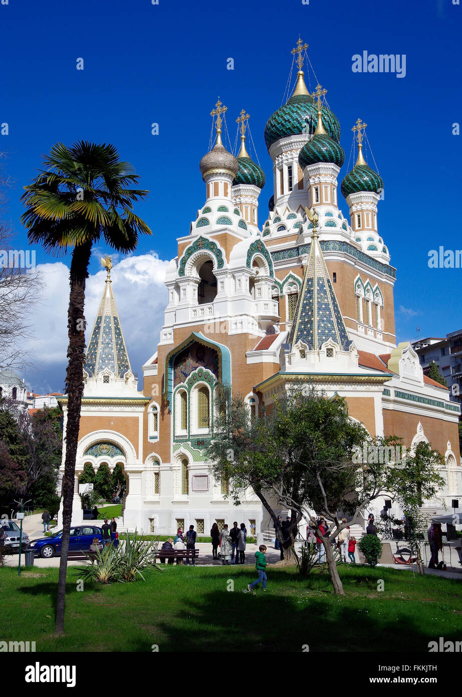 Nice, France, St Nicholas Russian Orthodox Church Stock Photo - Alamy