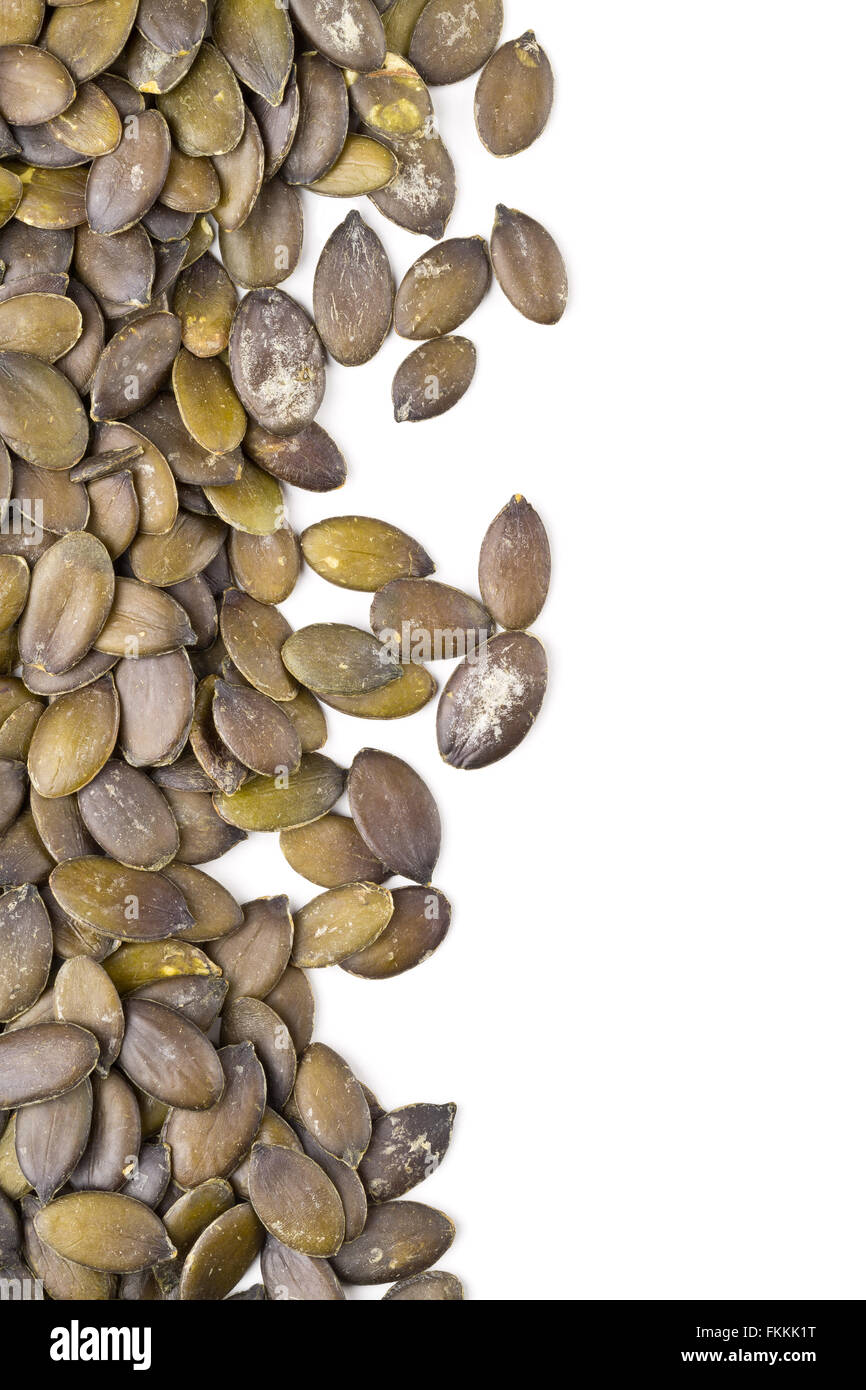 Unshelled pumpkin seeds border frame background Stock Photo - Alamy