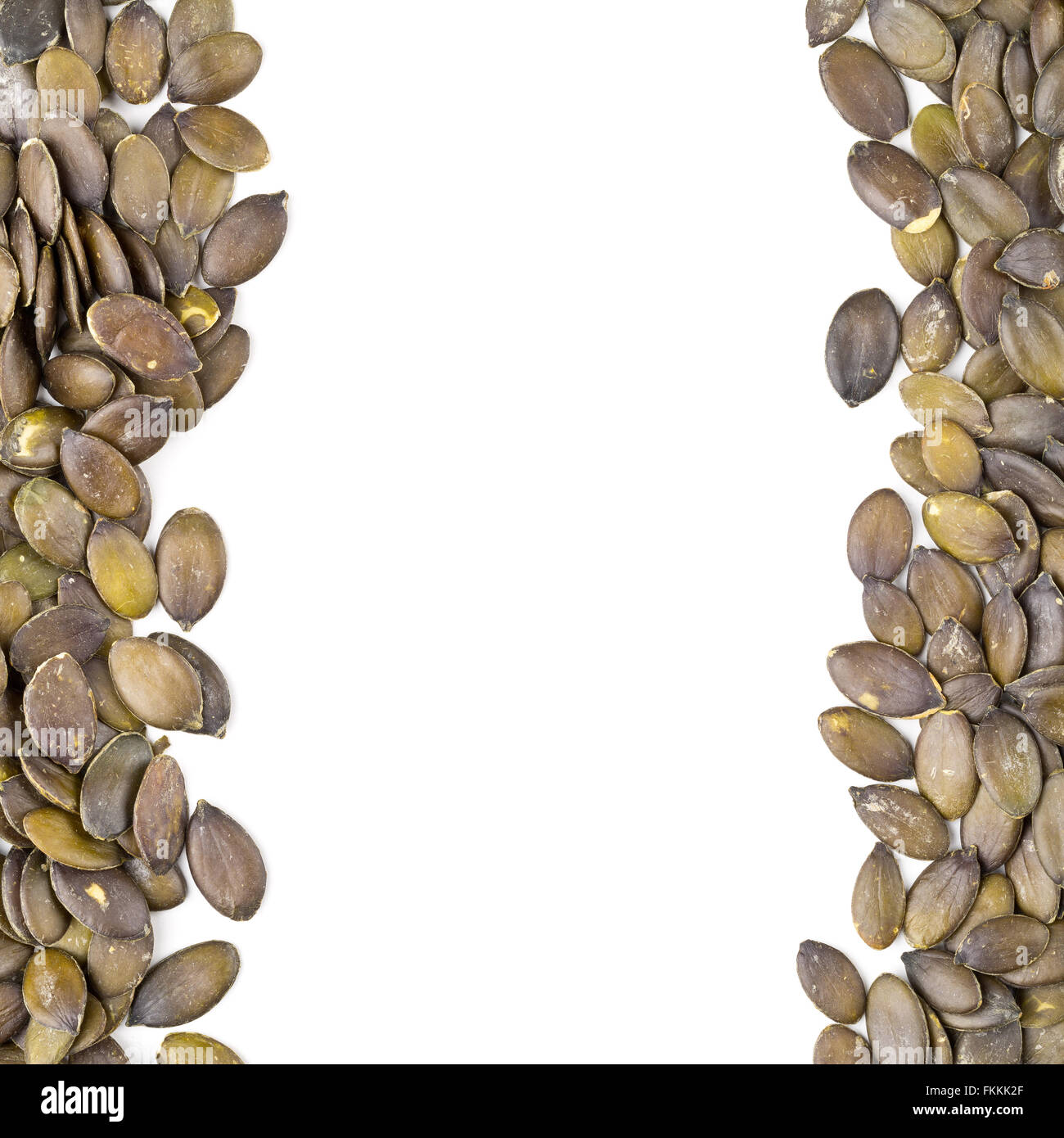 Unshelled pumpkin seeds border frame background Stock Photo - Alamy