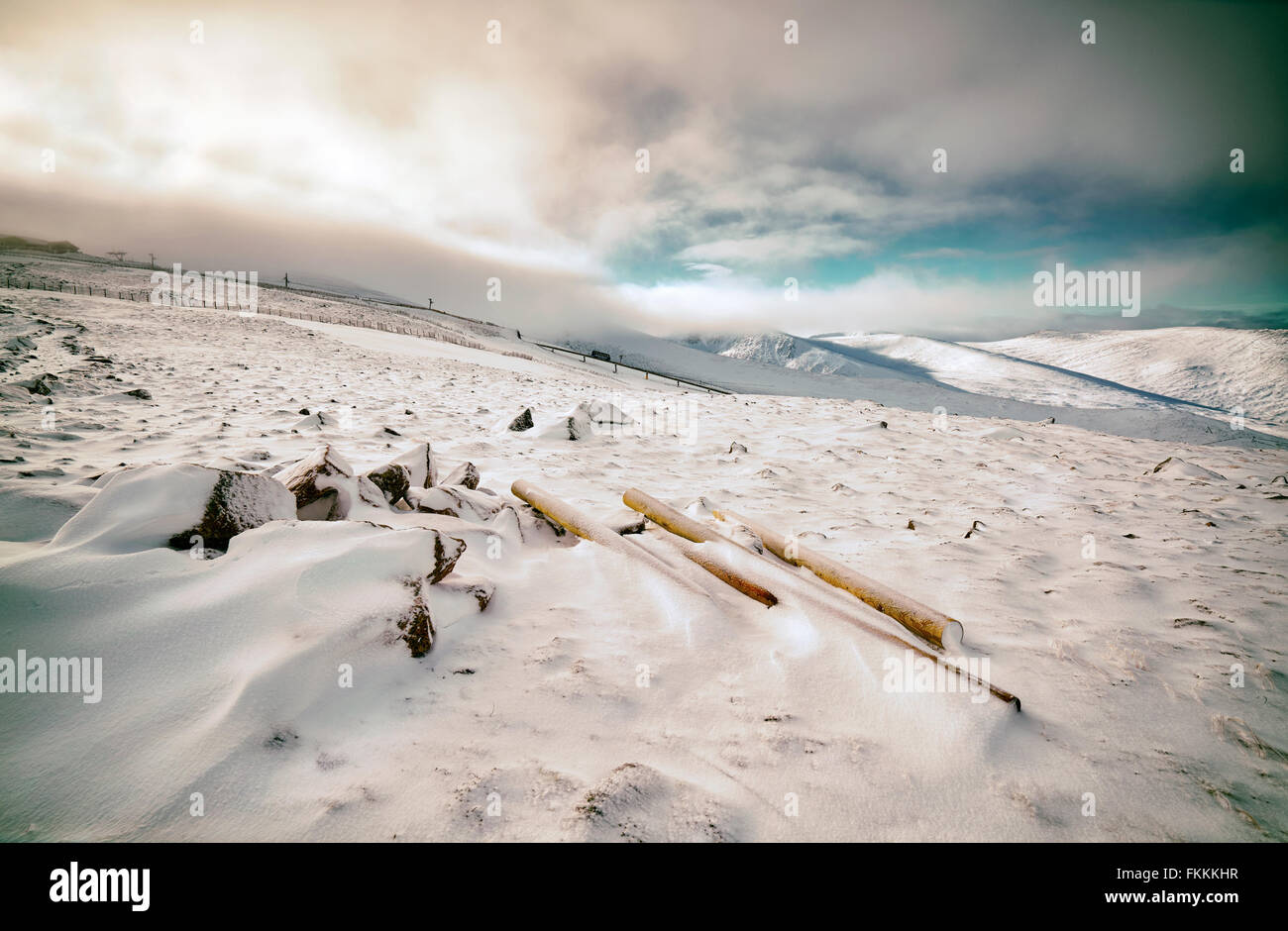 Coire an Lochain & Coire an Sneachda above the ski centre, Cairngorms ...