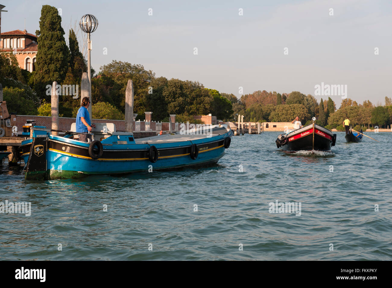 Venice italy delivery boat hi-res stock photography and images - Alamy