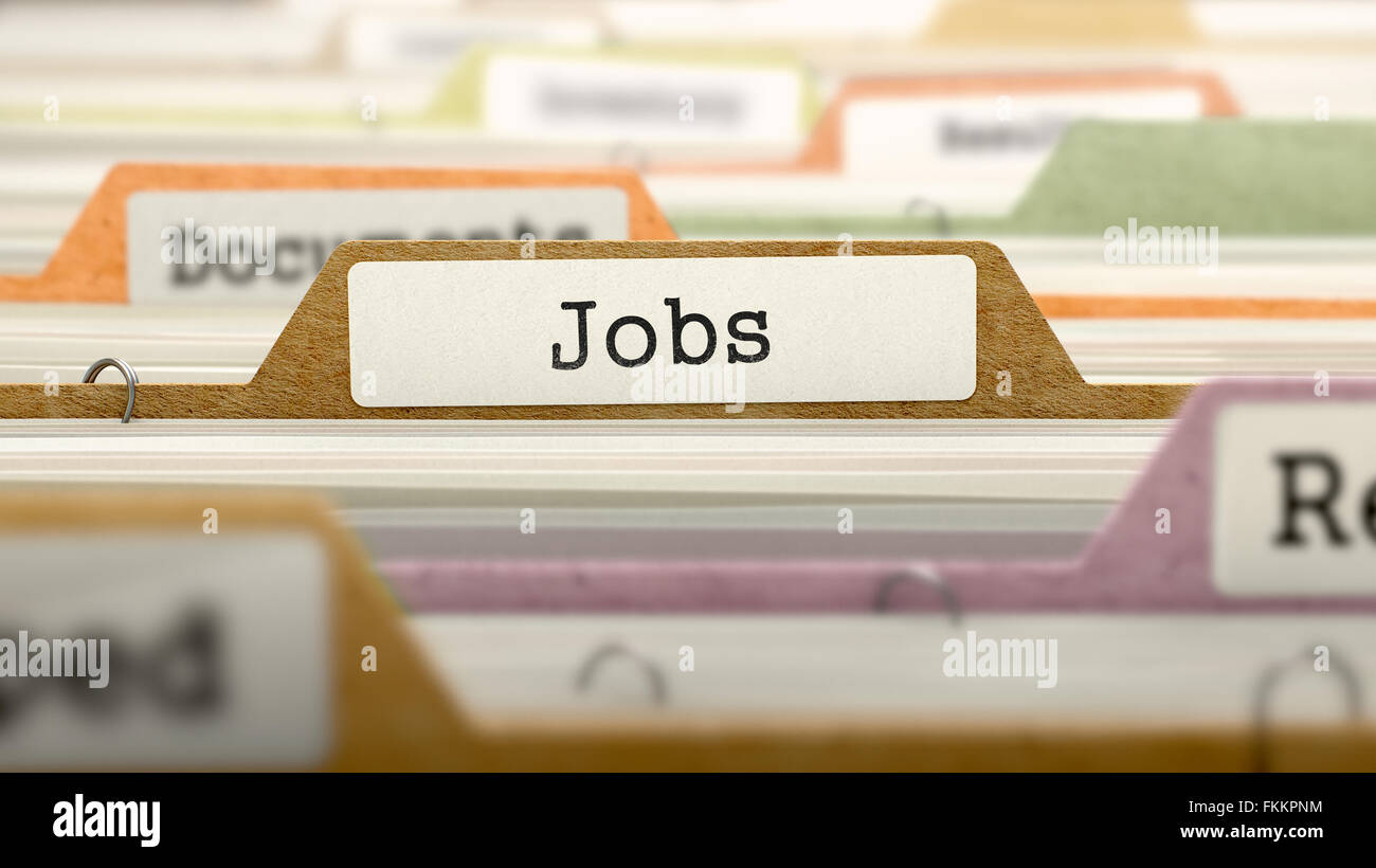 Jobs Concept on Folder Register Stock Photo - Alamy