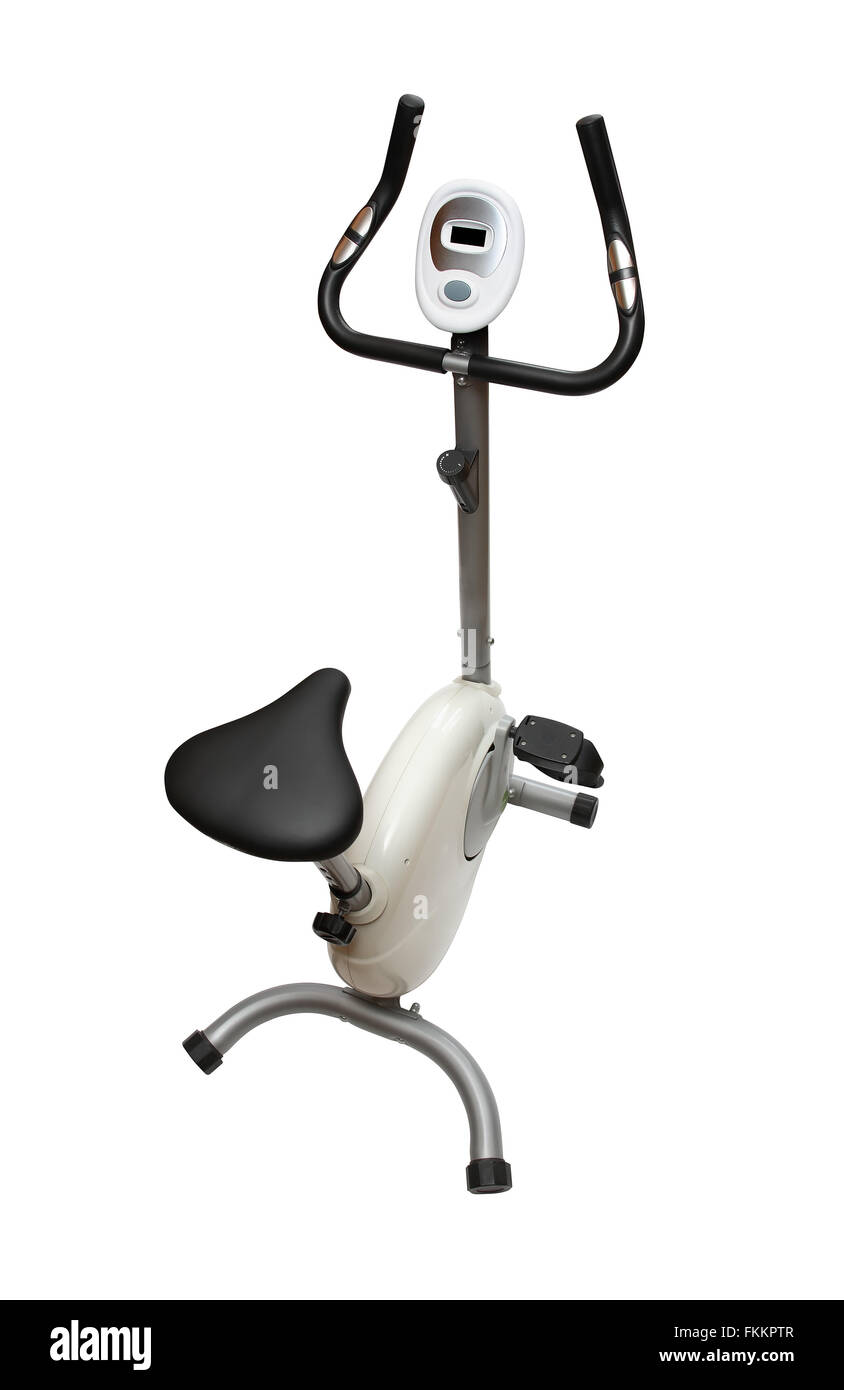 Exercise bike top view isolated on white with clipping path Stock Photo ...