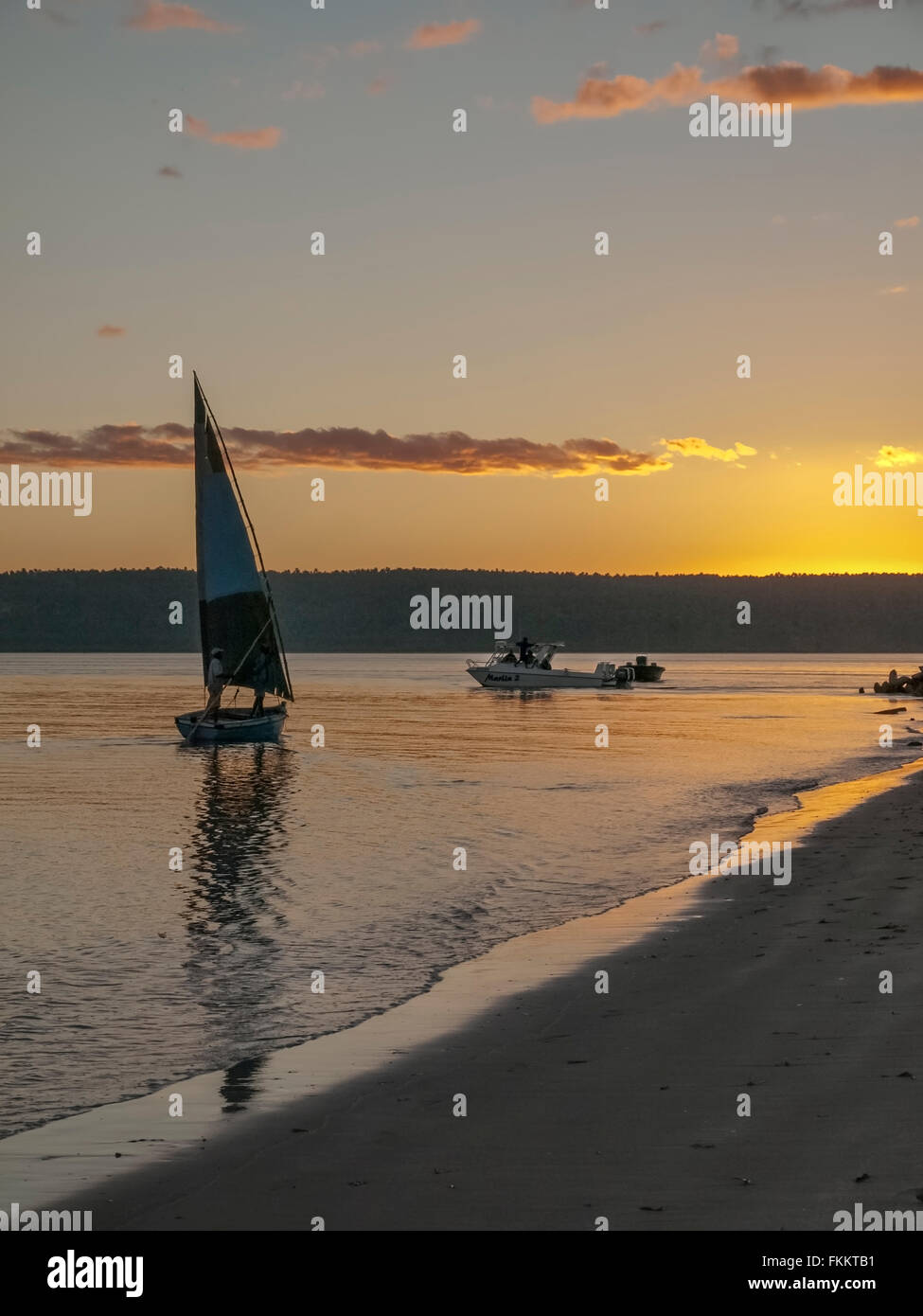 Linga Linga Mozambique Inhambane Southern African sunset Stock Photo ...