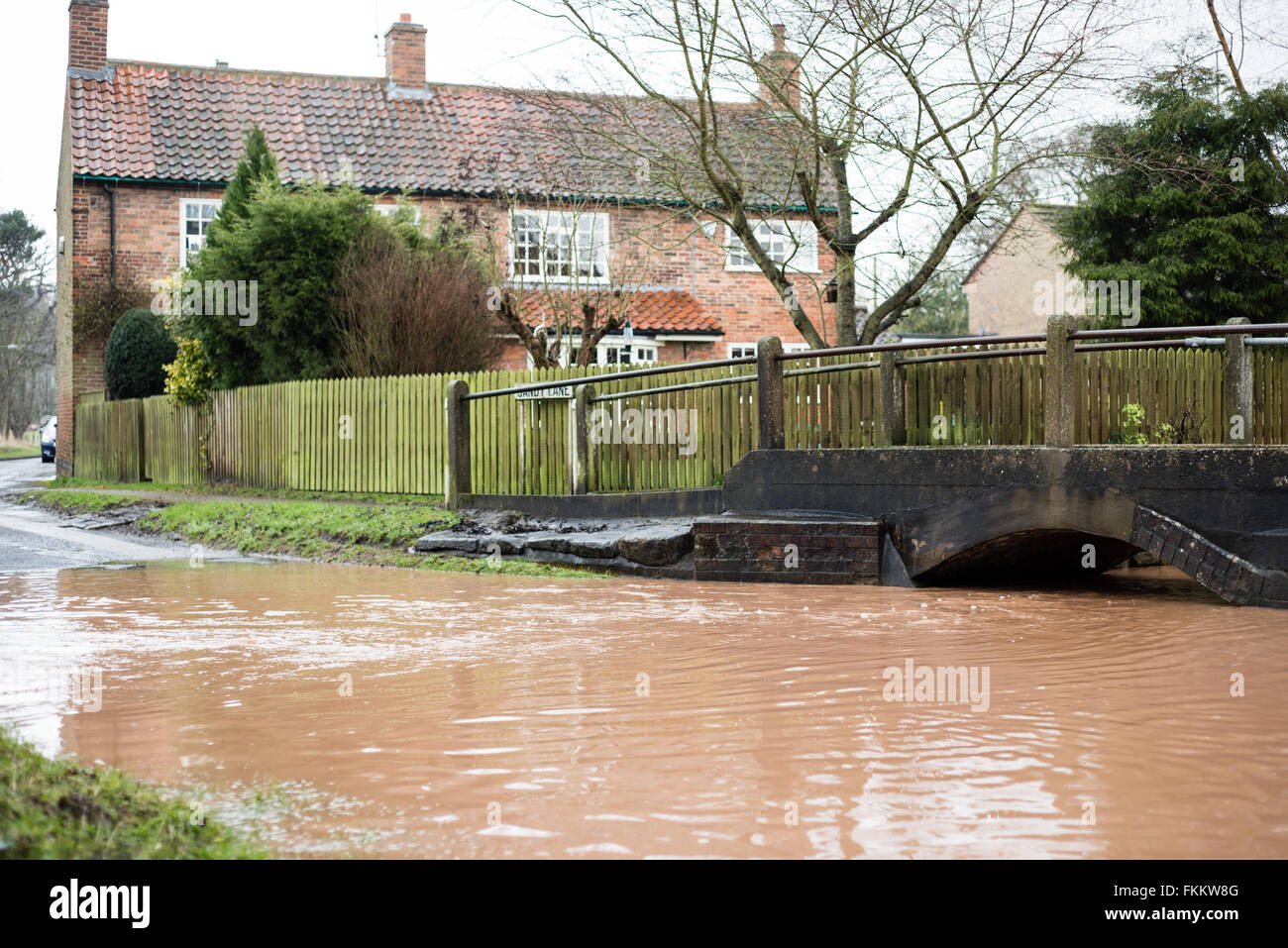 Oxton, Nottinghamshire, UK. 09th March 2016.Small becks in the villages ...