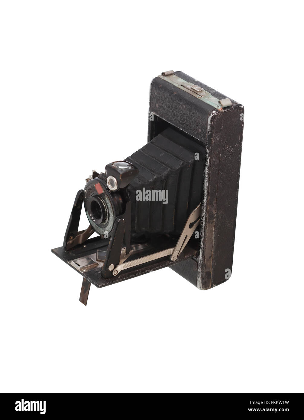 Old film camera on white background. Isolated with clipping path Stock ...