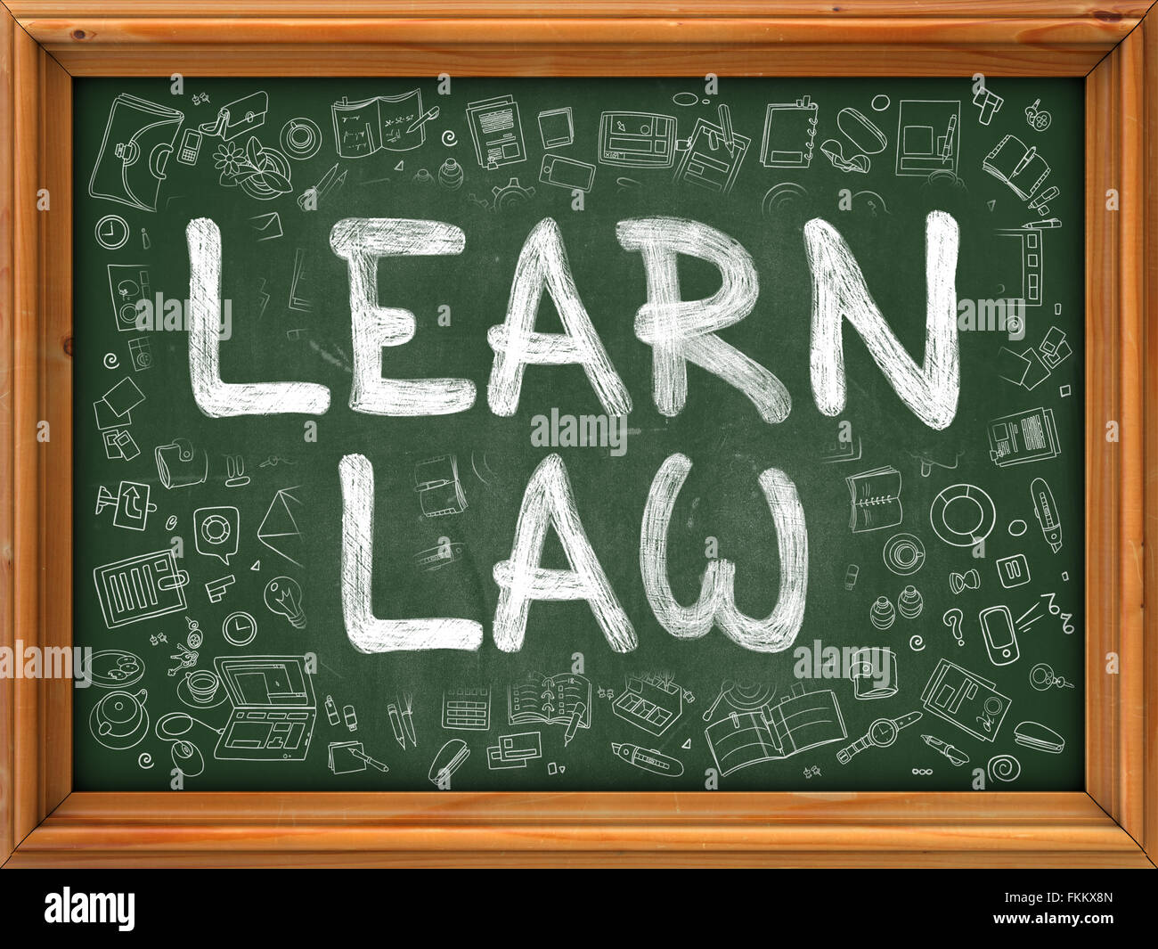 Hand Drawn Learn Law on Green Chalkboard Stock Photo - Alamy