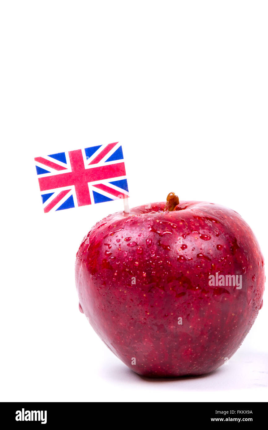 A Red Apple With British Union Jack Flag Stock Photo - Alamy