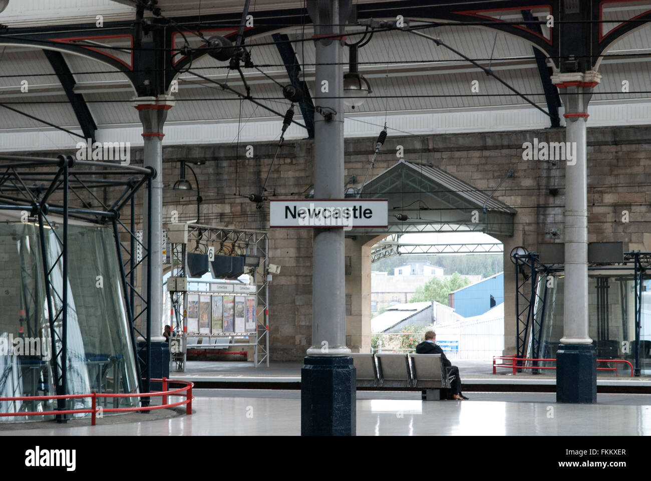 Station sign in Newcastle railway station, Newcastle Upon Tyne Stock ...