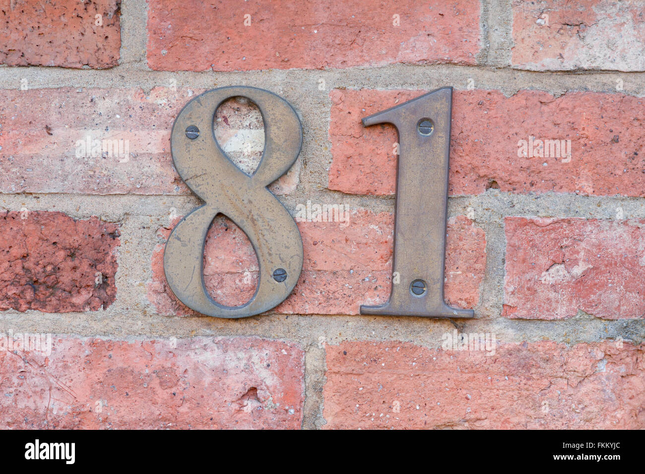 House number 81 sign on wall Stock Photo - Alamy