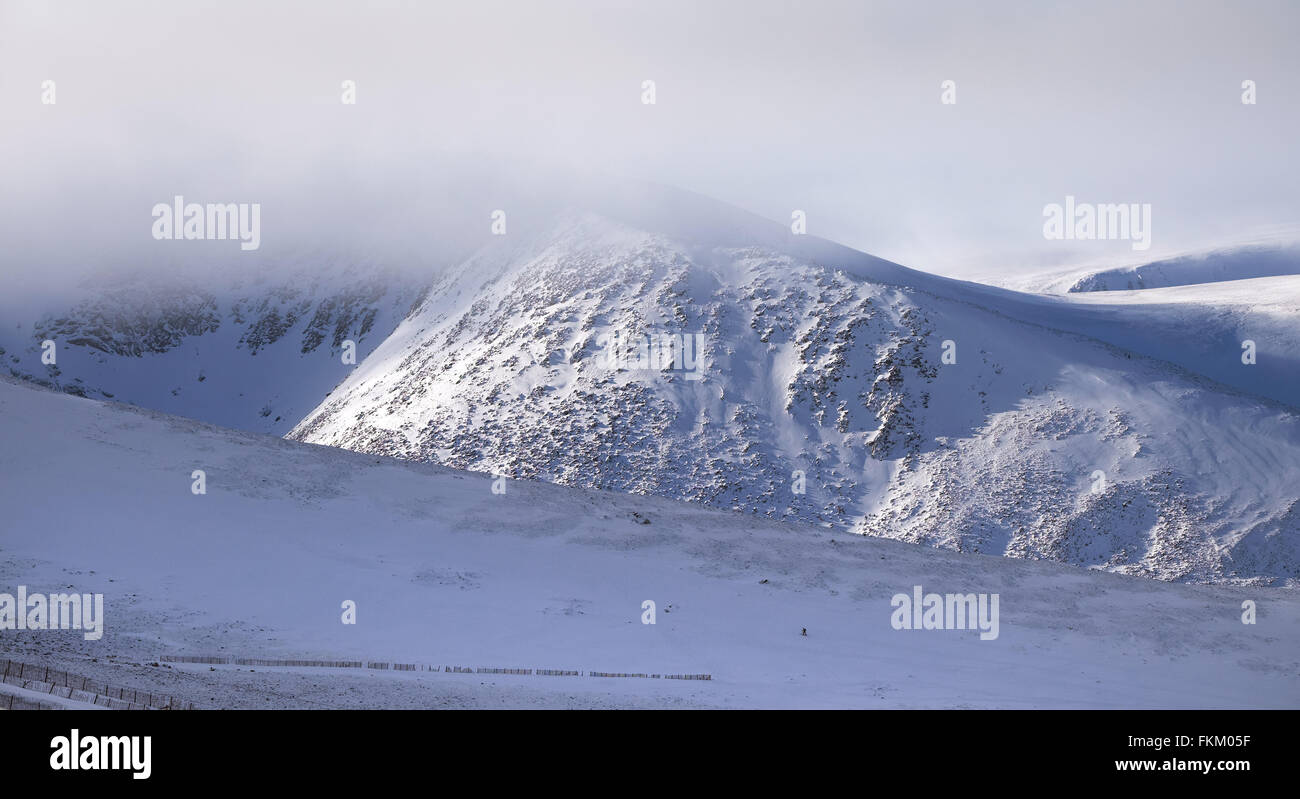 Coire an Lochain & Coire an Sneachda above the ski centre, Cairngorms ...