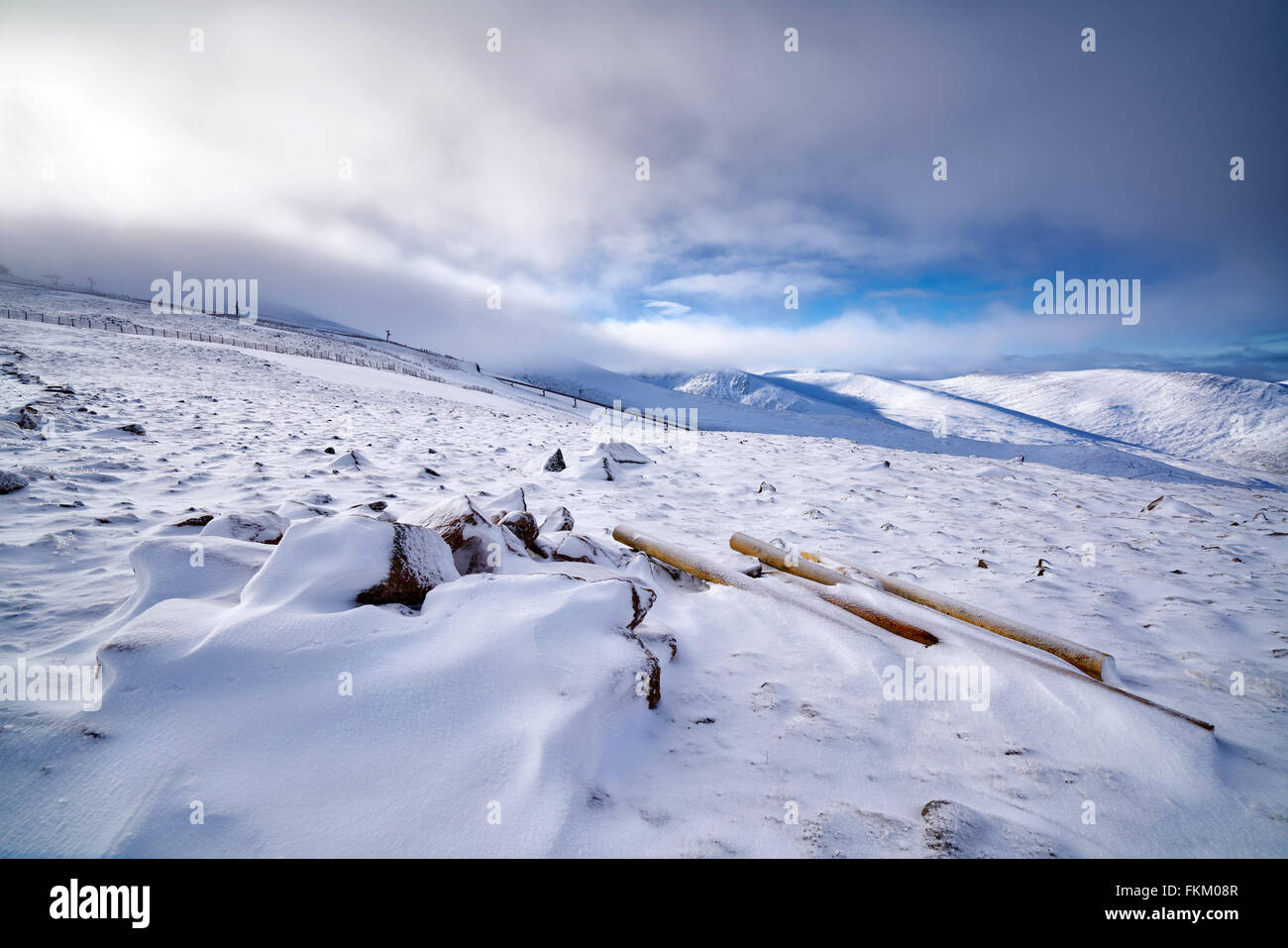 Coire an Lochain & Coire an Sneachda above the ski centre, Cairngorms ...